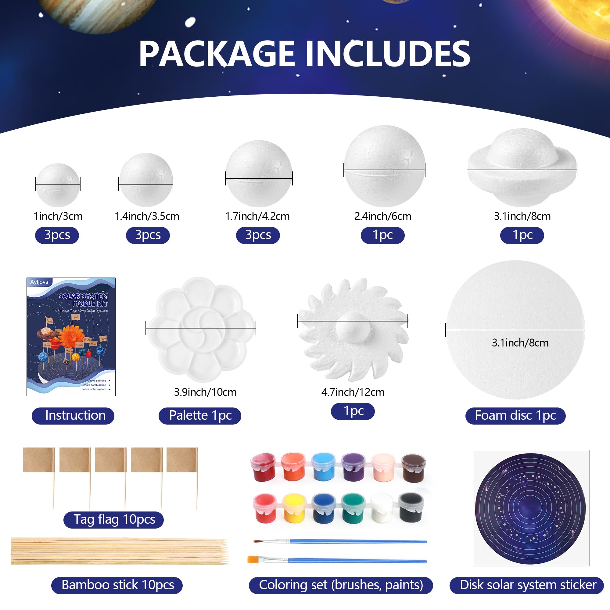 Snapklik.com : Solar System Model Kit, Solar System Foam Balls Crafts ...