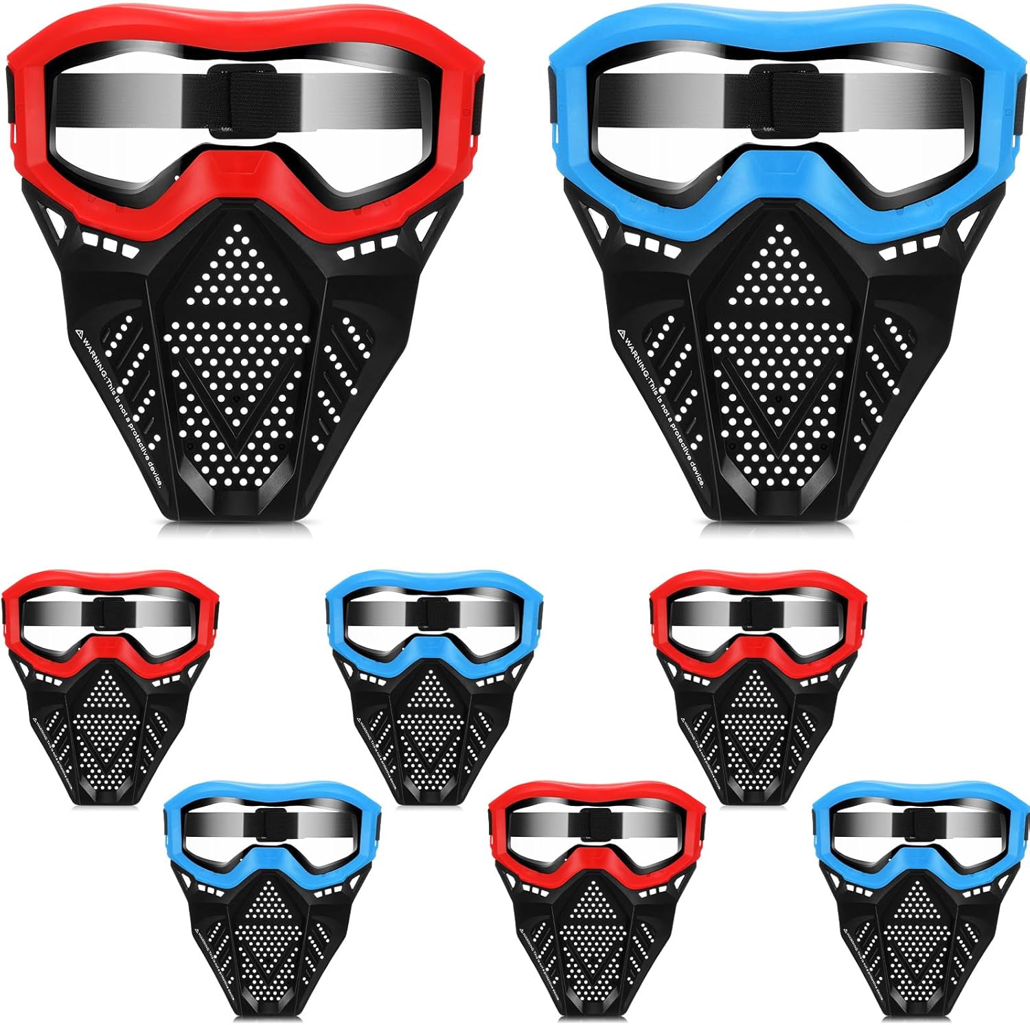 RoundFunny 8 Pack Tactical Mask for Kids with Safety Goggles to Protect ...