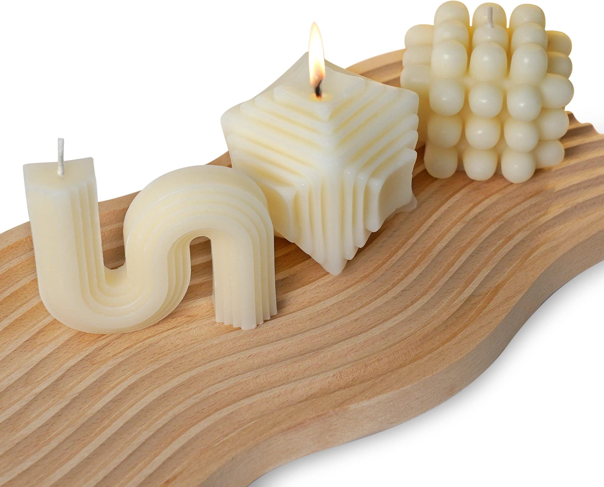 Amazon.com: ACITHGL Bubble Candle - 4 Small Cute Candles Cube Soy Wax ...