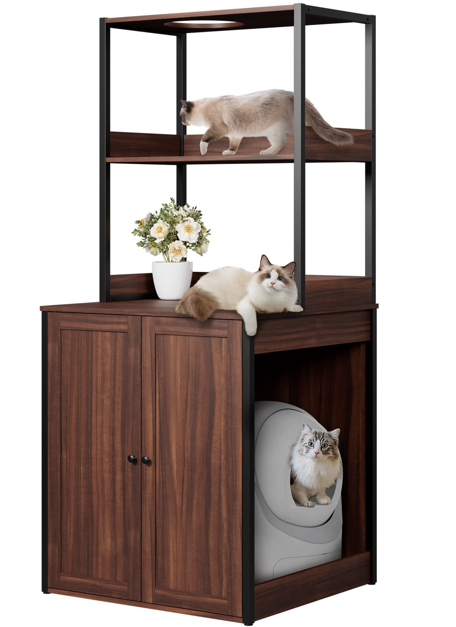 Amazon.com: MOOLIVE Large Litter Box Enclosure Furniture for Self ...