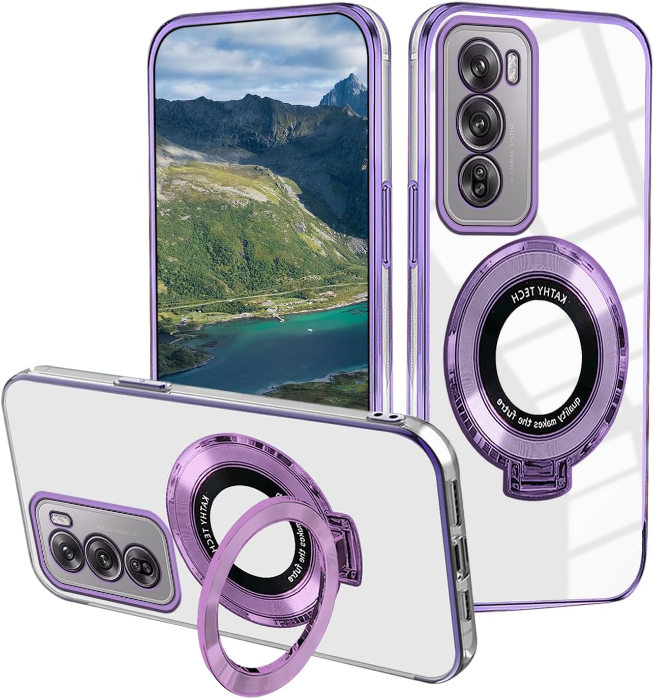 Amazon.com: Hlgcokro Magnetic for Oppo Reno 12 Pro Case with Ring Stand ...