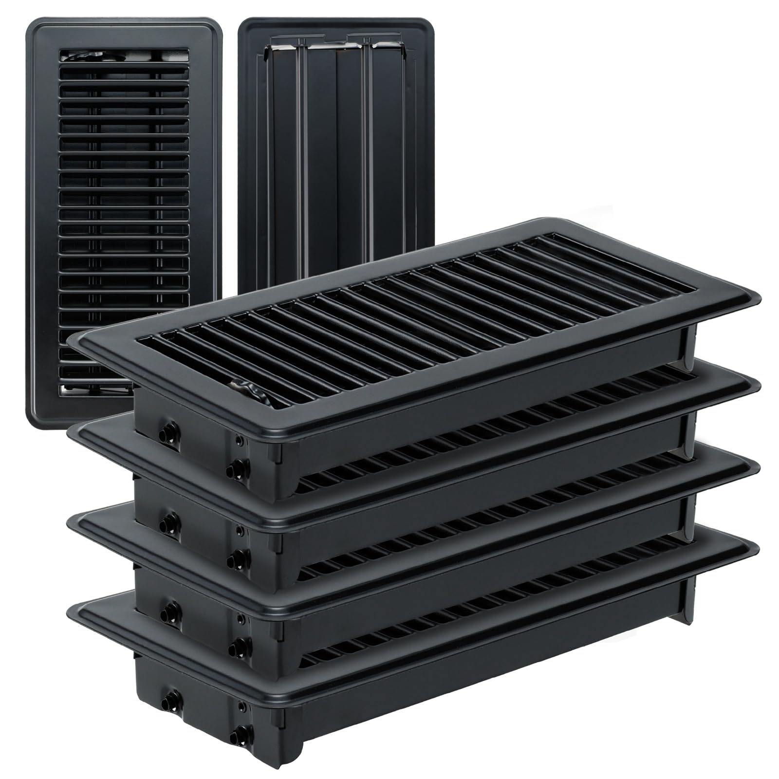 SUYHKO 8 Pack Floor Vents，4"" x 10"" Floor Register Black Floor Vent ...