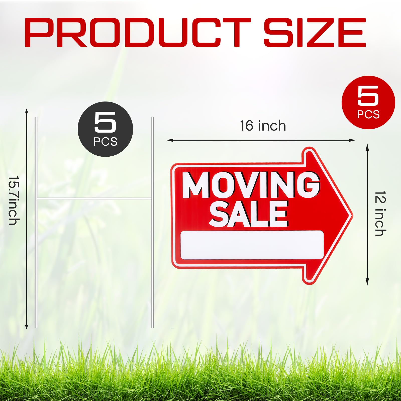 Snapklik.com : Soaoo 5 Pcs Moving Yard Sale Signs 12 X 16 Inch Large ...