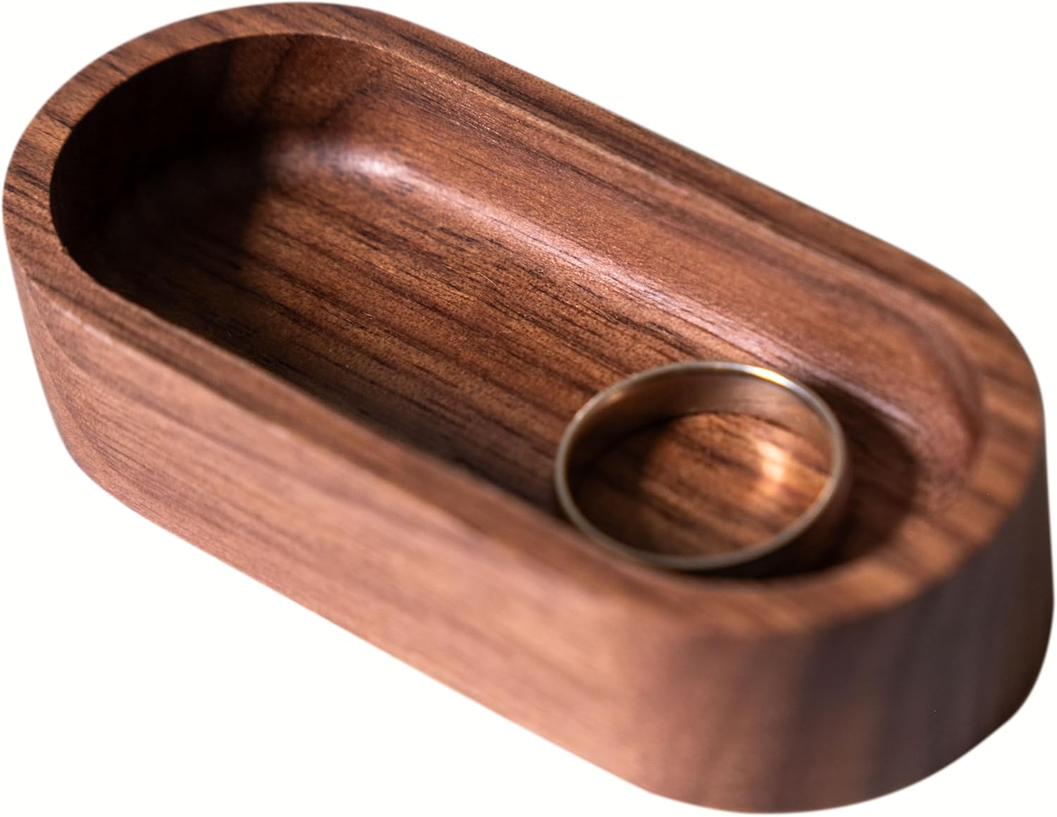Amazon.com: Walnut Wood Oval Ring Jewelry Tray, Mini Hardwood Ring ...