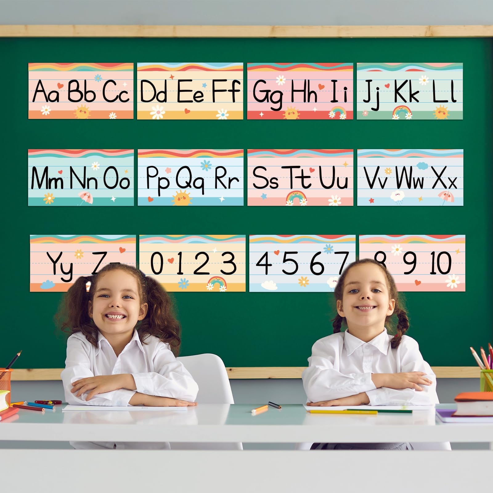 Snapklik.com : 12 Pieces Alphabet Bulletin Board Strips Set Retro ...