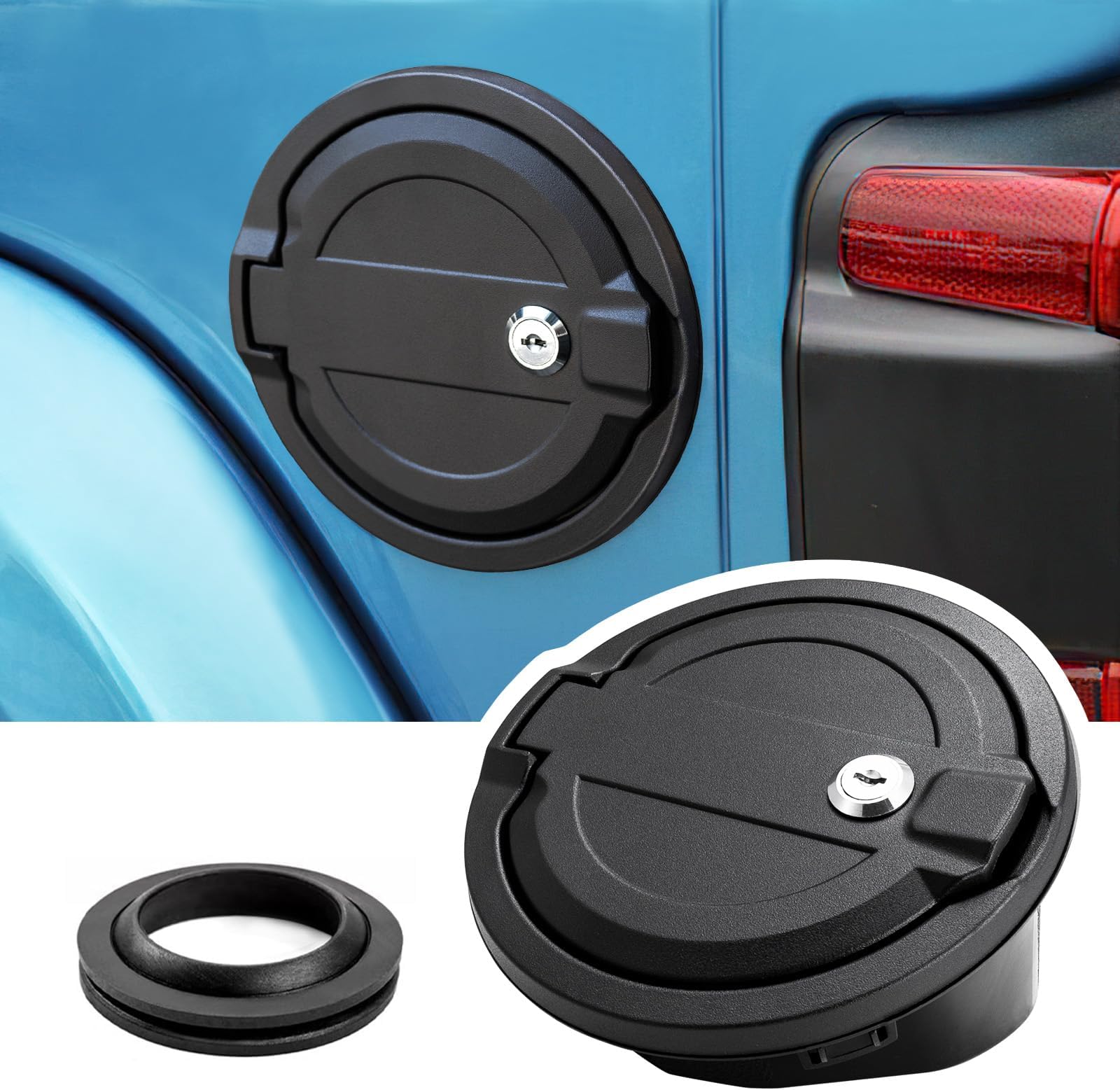 Amazon.com: Gas Cap Cover for Jeep Wrangler JL, Fuel Filler Door ...