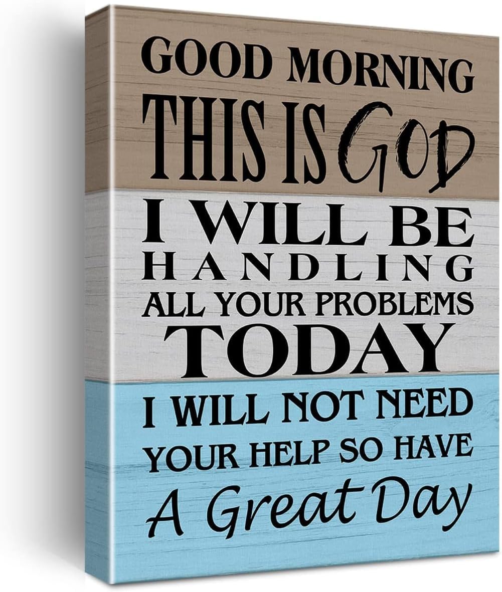 Amazon.com: Good Morning This is God Print Inspirational Quote Canvas ...