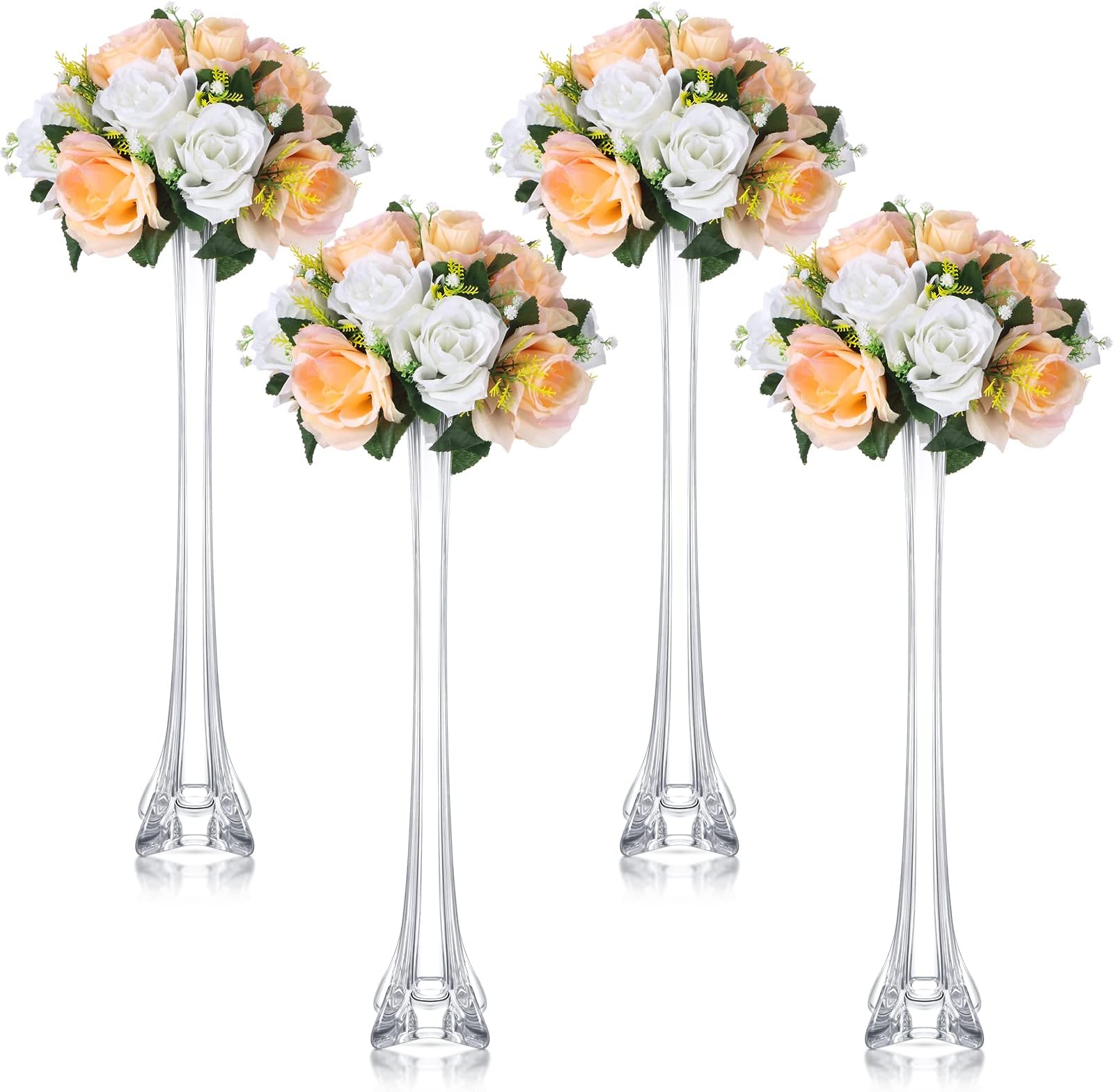 Amazon.com: LACrafts 20" Glass Eiffel Tower Vases, 12 Pack, Clear ...