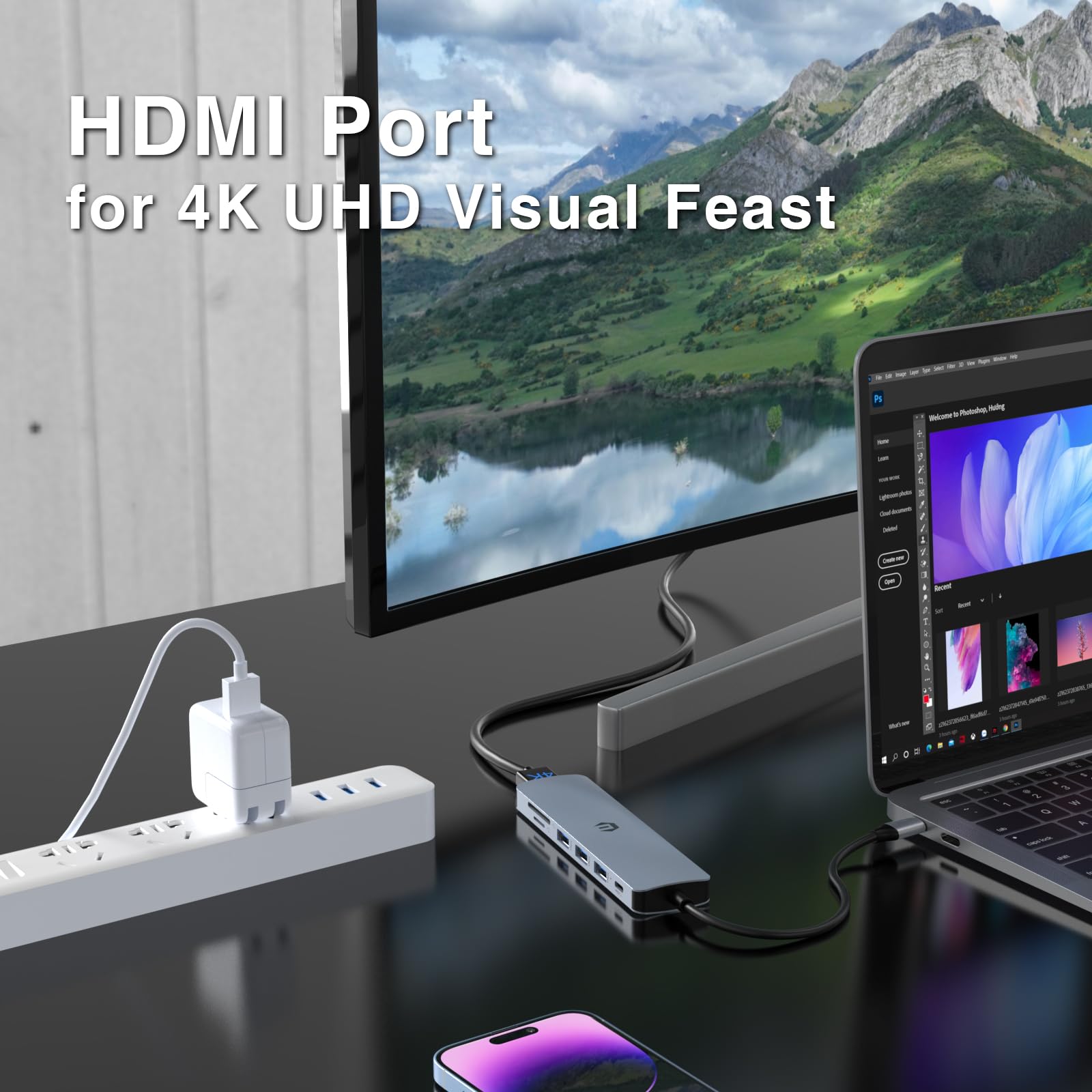 Snapklik.com : USB C Hub, TOTU 7 In 1 USB C Docking Station Multiport ...