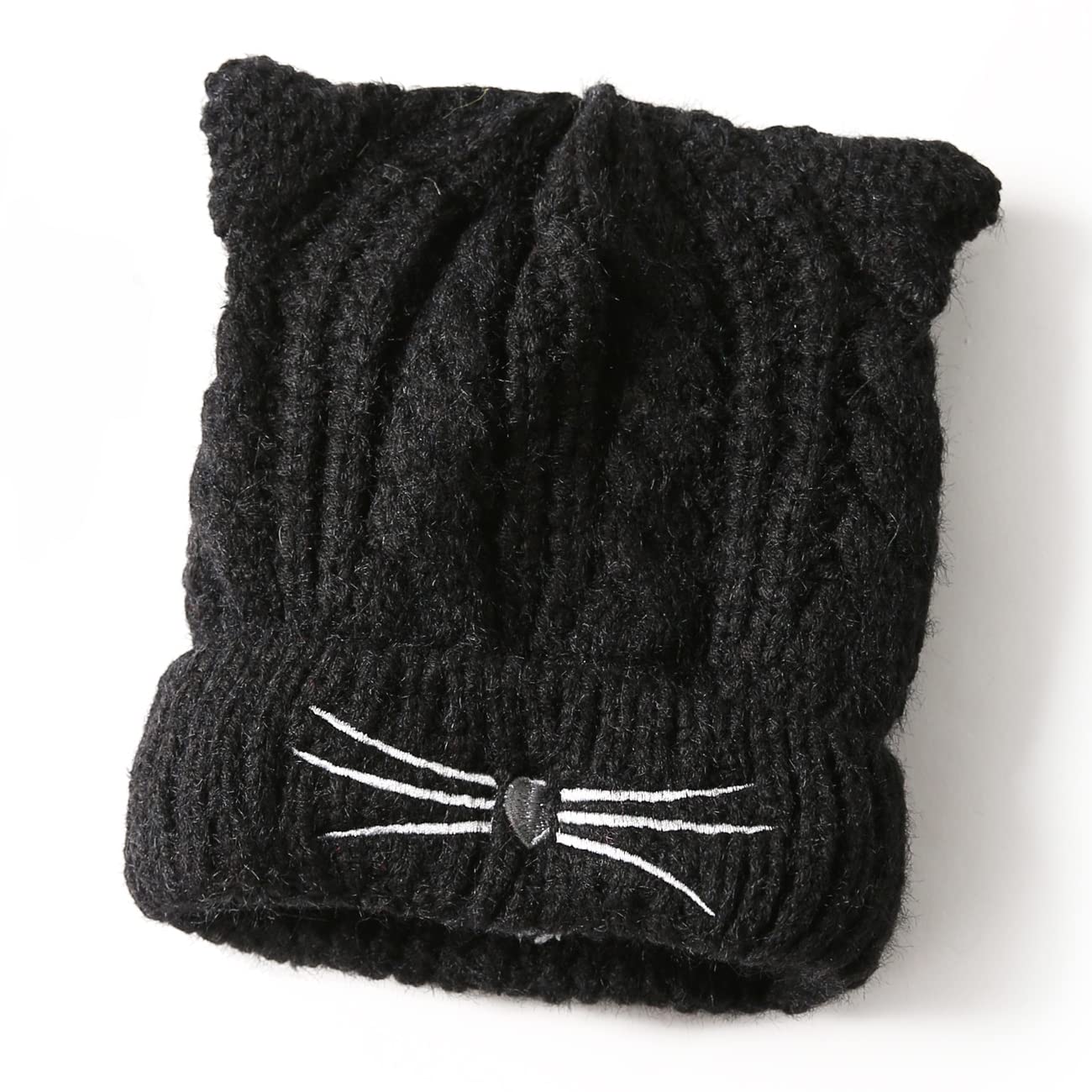 Snapklik.com : Topwon Cat Ear Beanie Knit Cap Crochet Braids Striped ...
