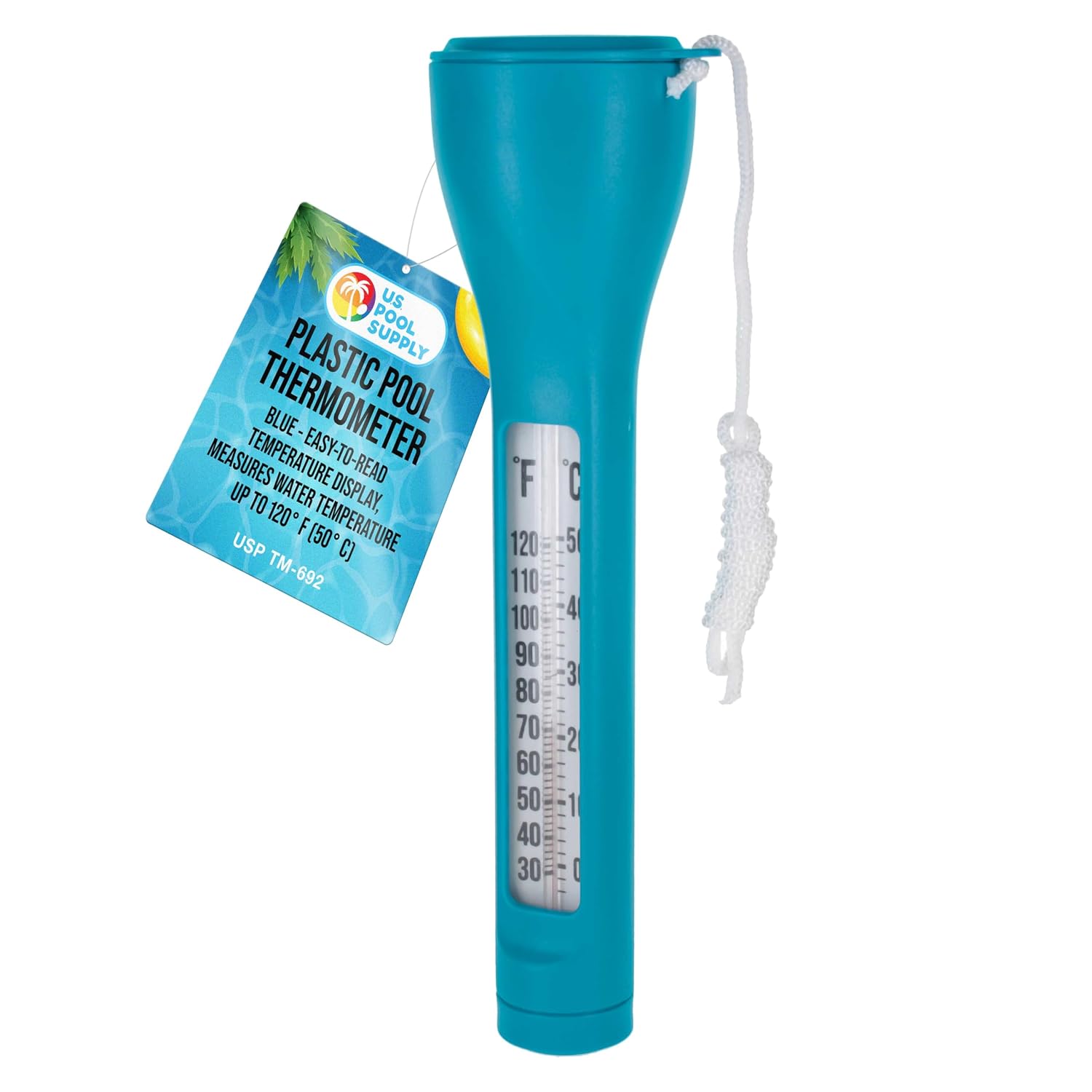 Amazon.com : U.S. Pool Supply Plastic Pool Thermometer, Blue - Easy-to ...