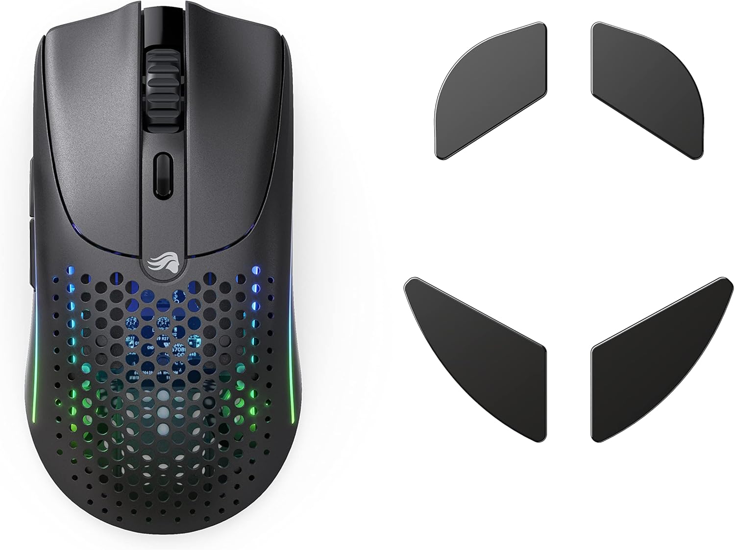 Amazon.com: Glorious Mouse + Ceramic Feet - Glorious Model O 2 Wireless Gaming Mouse (Black ...