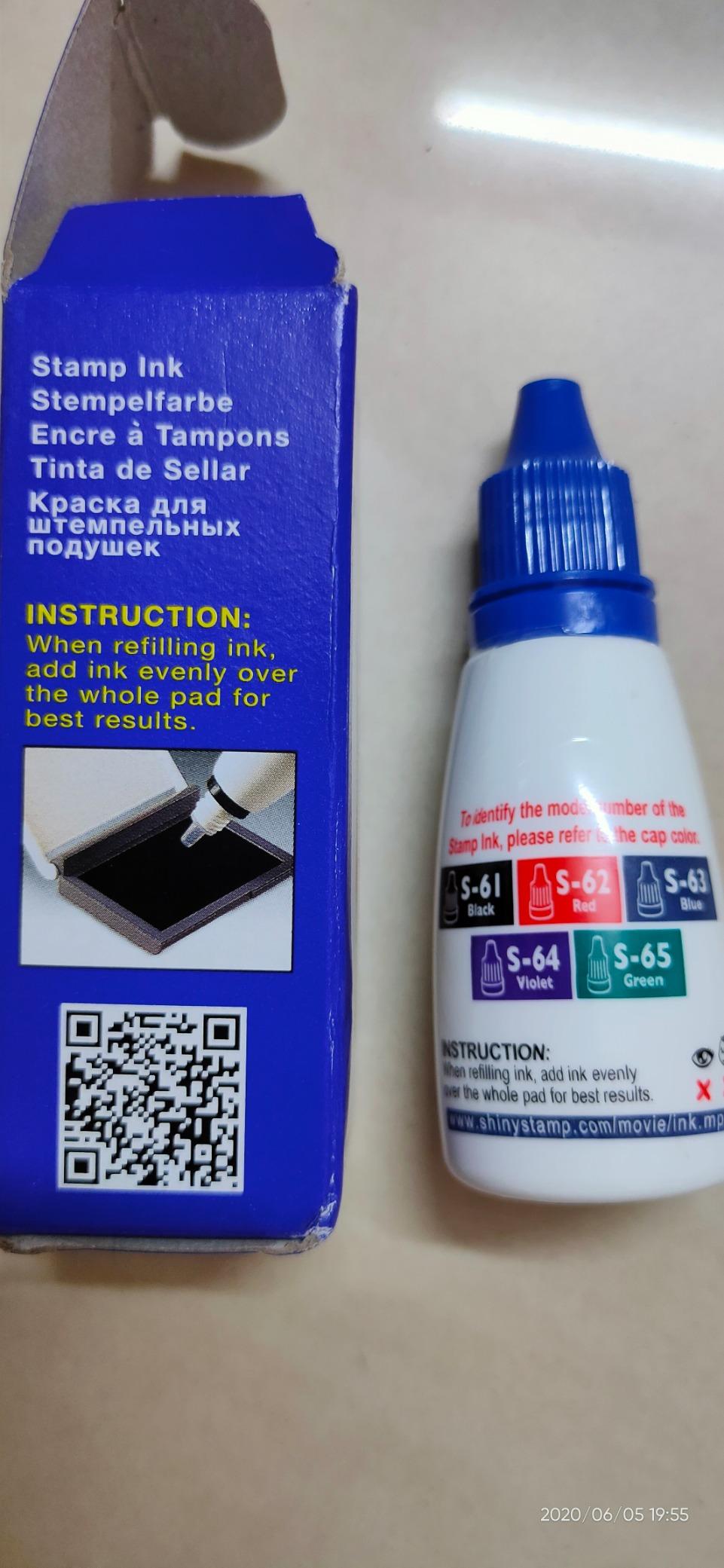 SHINY Stamp Office Stamp Pad Blue 1 Oz Reinking Inks For All Stamp Pads ...