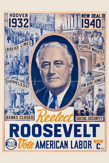 Amazon.com: Franklin D Roosevelt FDR Election Campaign Labor Cool Wall ...