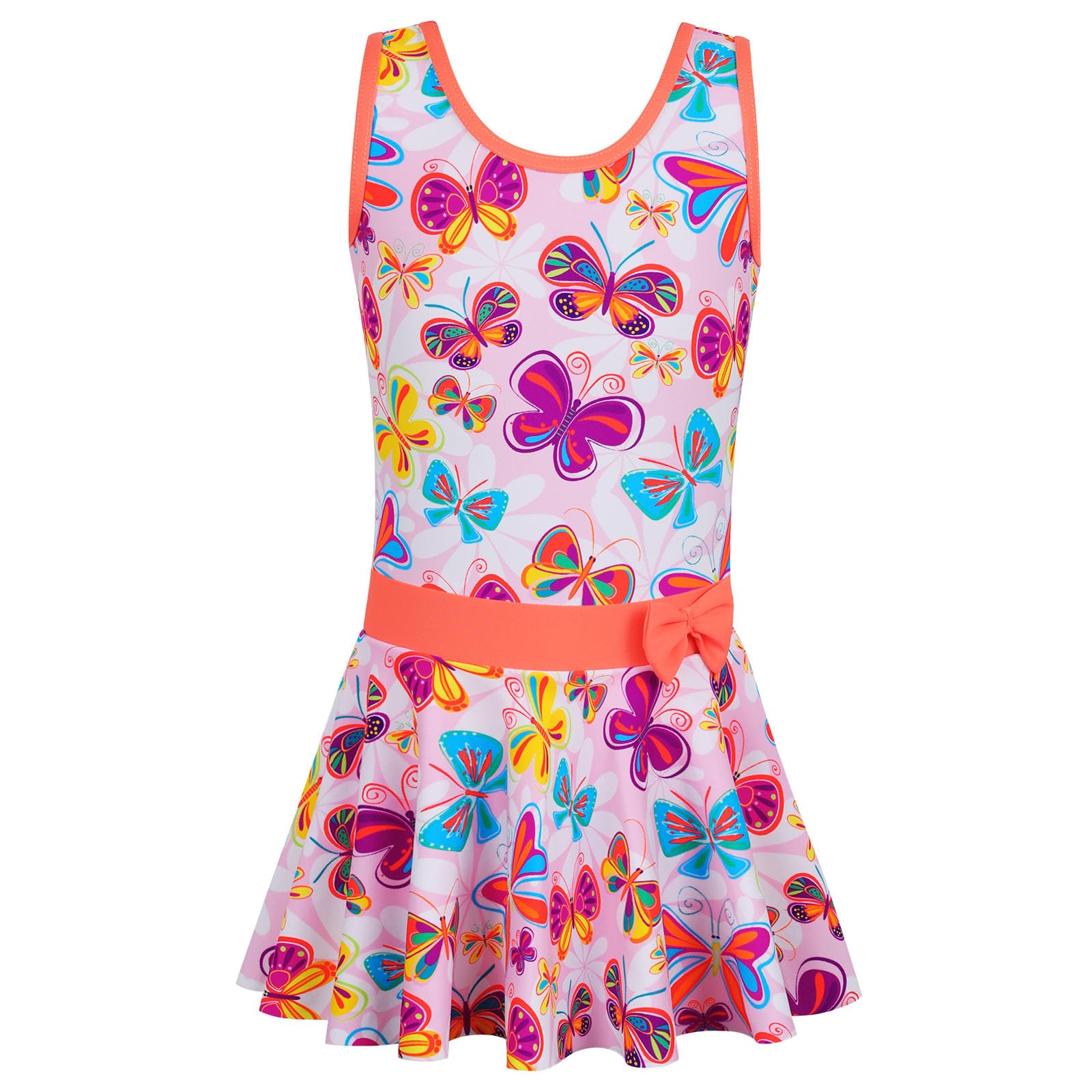 Snapklik.com : Girls Swimsuit One Piece UPF 50+ Floral Skirted Bathing ...