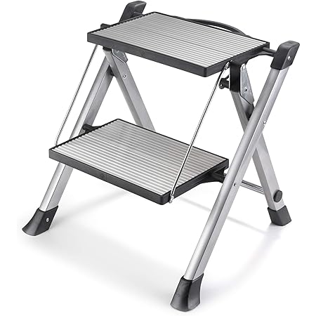 Amazon.com: Delxo Step Stool Folding 2 Step Ladder Heavy Duty Steel ...