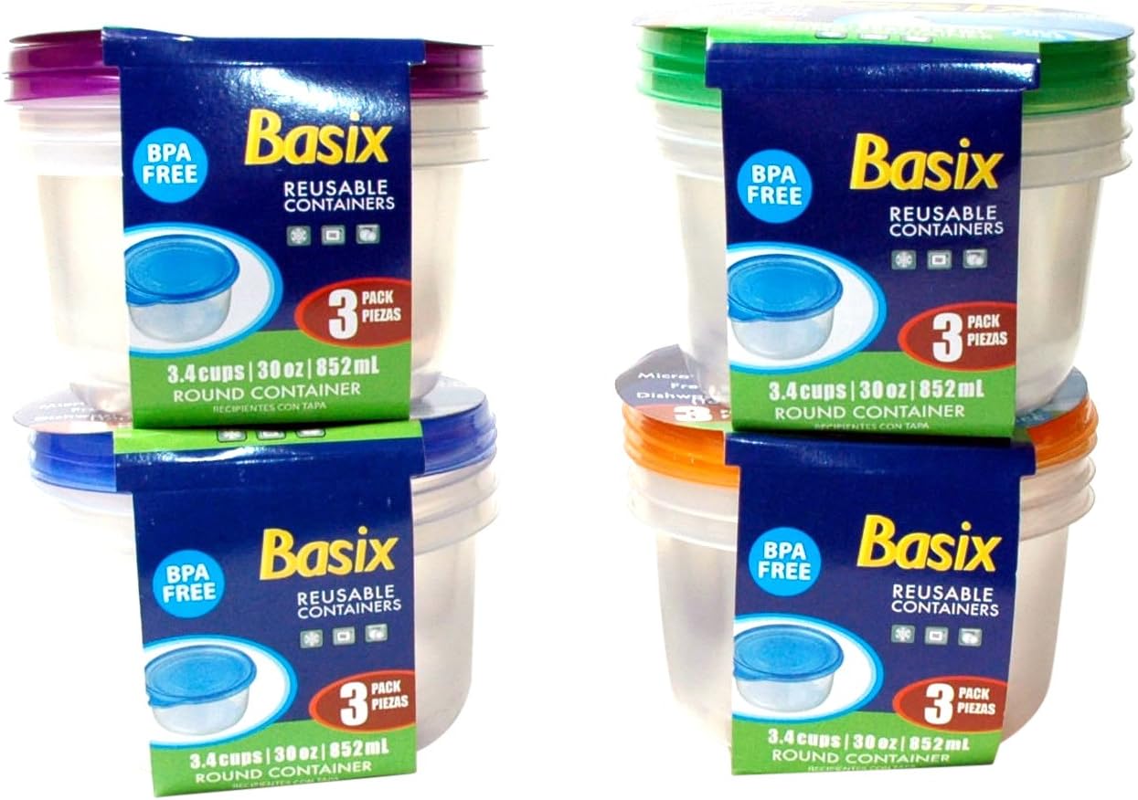 Amazon.com: Basix Round Disposable Food Storage Container, 30-Ounce ...