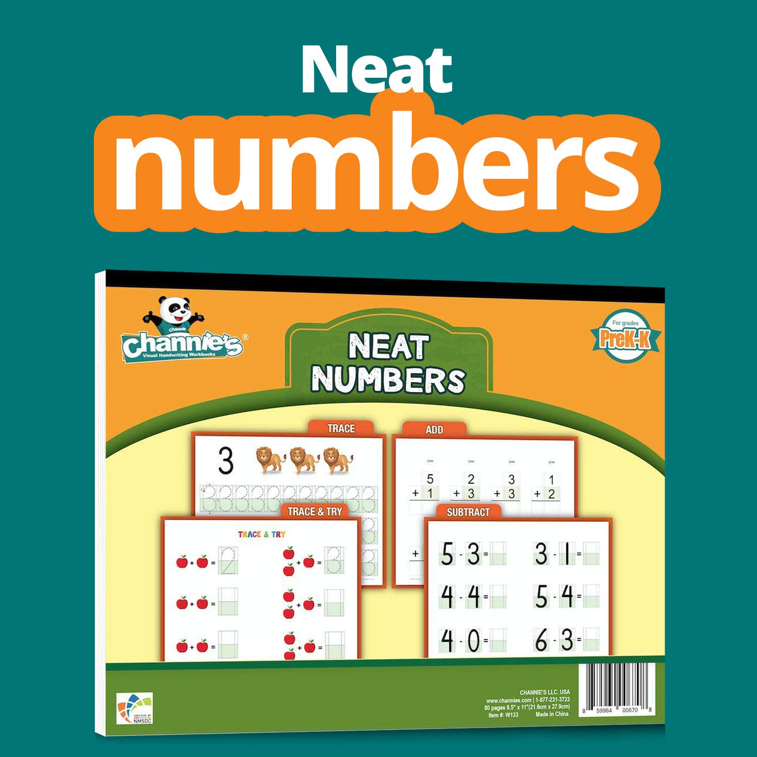Snapklik.com : Channies Neat Numbers Visual Workbook 80 Pages 11x85 ...