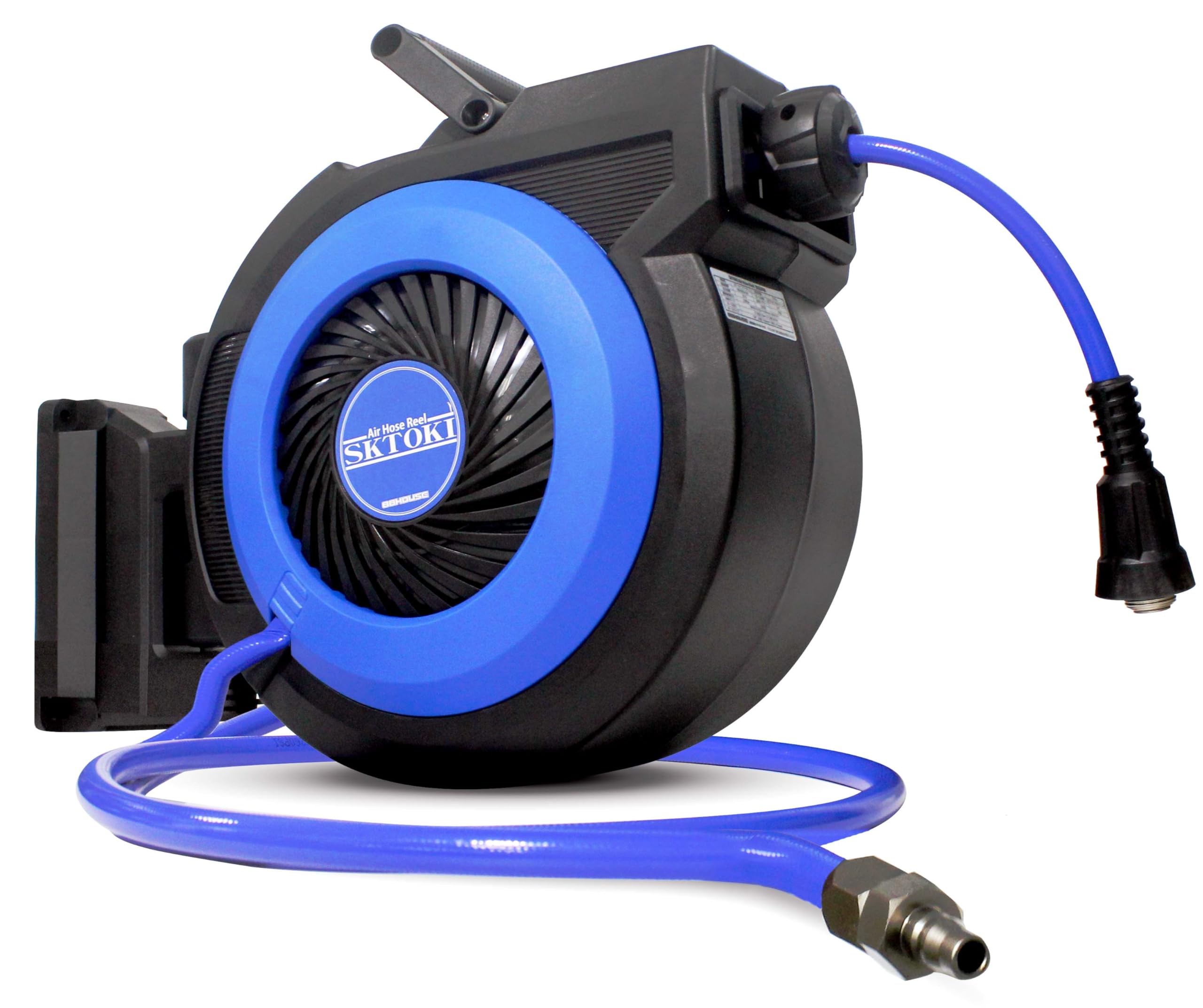 Amazon.co.jp: 88HOUSE ㈱ハチハチハウス エアホースリール 自動巻取式 20m 自動巻き上げ ブラケット付 壁掛け 天吊り式 エアホース 180°回転可能 空気圧工具 ...
