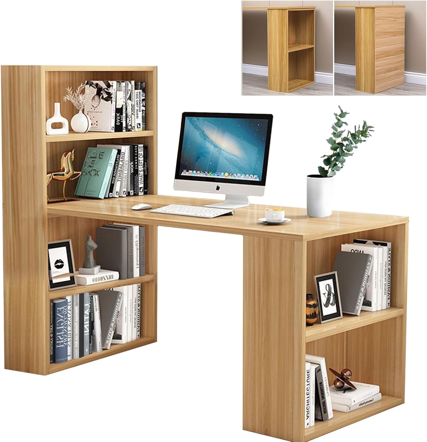Amazon.com: Computer Desk with 6 Tier Storage Shelves - Multi Level ...