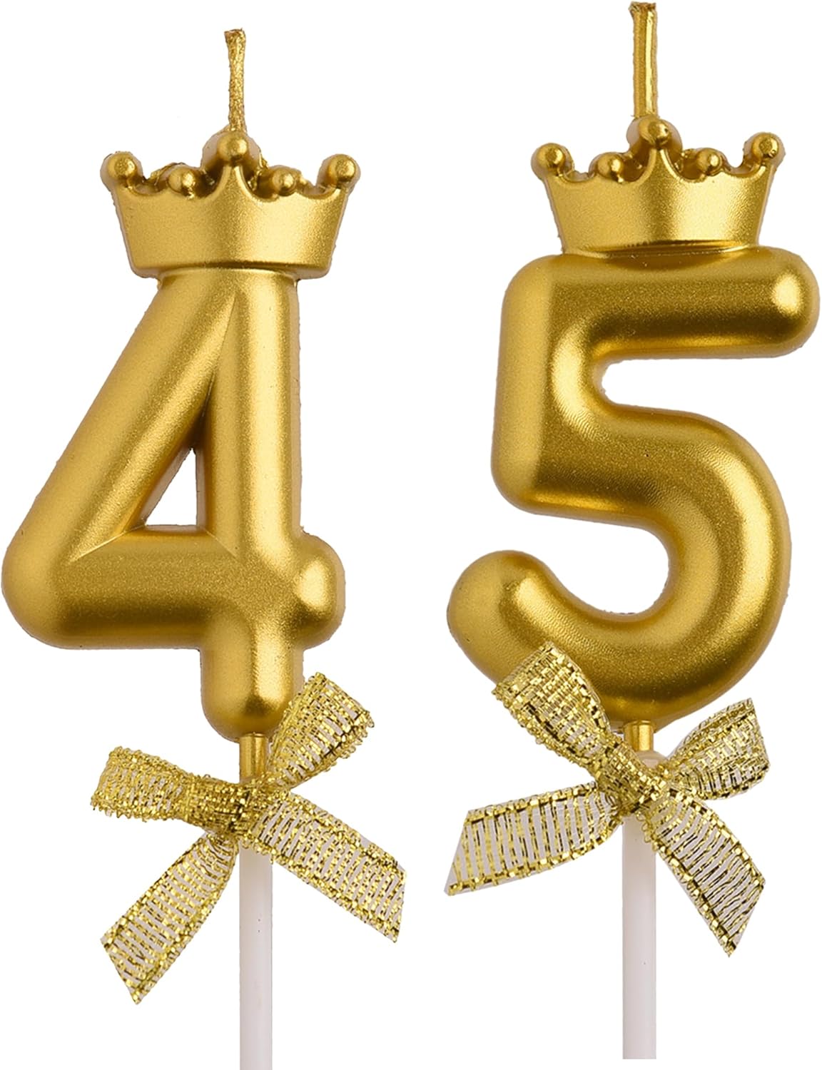 Amazon.com: AOOLADA 45th 54th Birthday Candles, Gold 54 45 Year Old ...