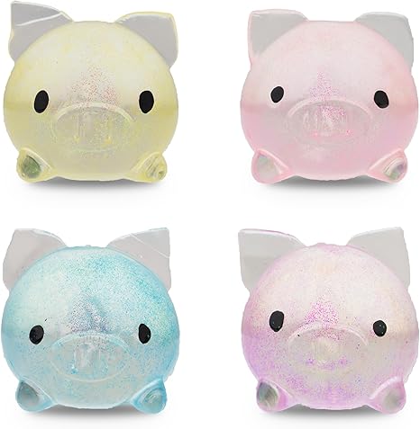 Amazon.com: Pig Squisheez Stretch Balls, Squishy Pig 4 Pack, Stress ...
