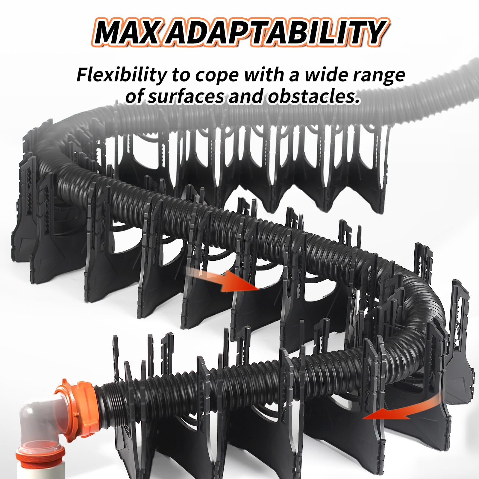 Snapklik.com : OULEME 30FT RV Sewer Hose Support, Black Tank Hose Holder