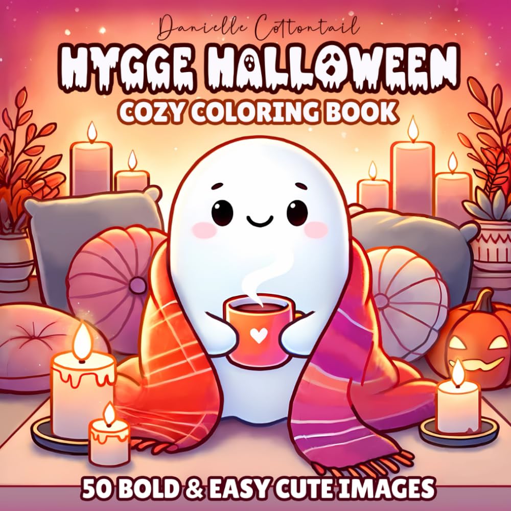 Amazon.com: Hygge Halloween Cozy Coloring Book: 50 Bold & Easy Cute ...