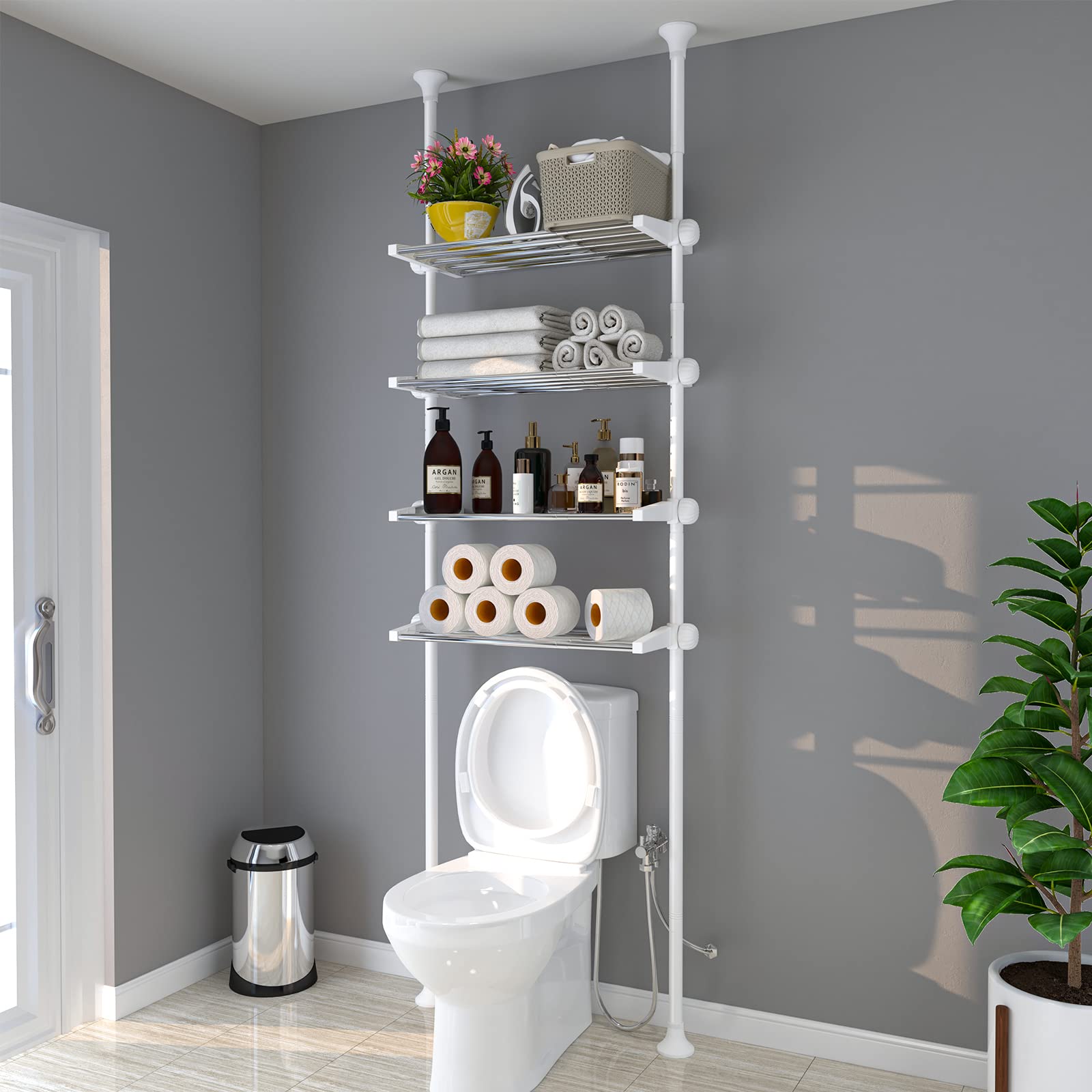 Amazon.com: Bathroom Over The Toilet Storage, Over Toilet Organizers ...