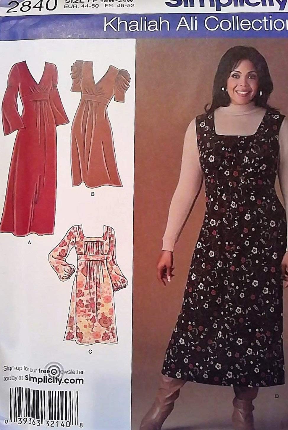 Amazon.com: Simplicity Pattern 2840 Khaliah Ali Collection Women's Knit ...