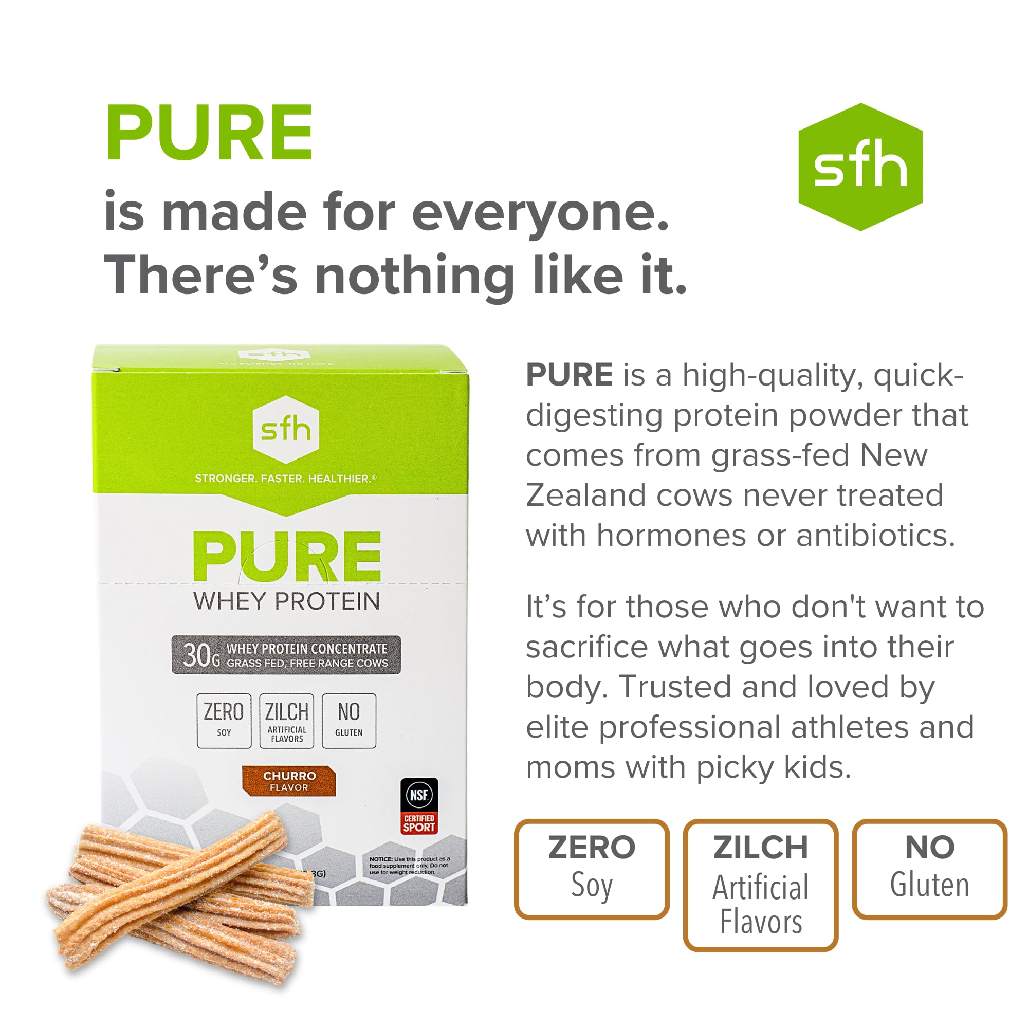 Snapklik.com : Pure Whey Protein Powder Churro Pack Of 10 Single Serves