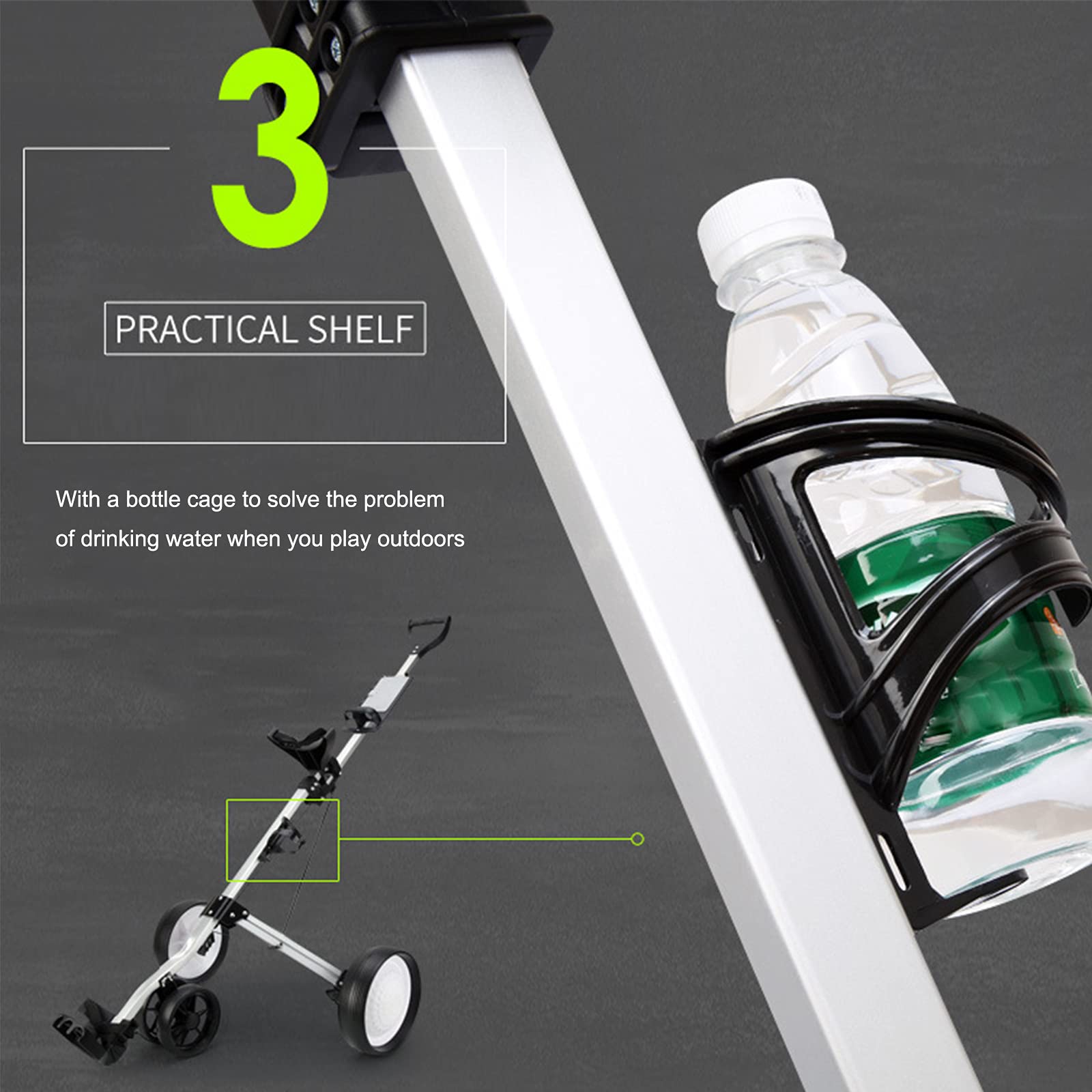 NBCDY Push Pull Golf Cart, Golf 2-Wheeled Cart with 360 Rotating Front ...