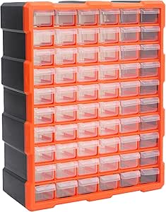 simpa 60 Multi Drawers Plastic DIY Tool Bit Storage Organiser Cabinet ...