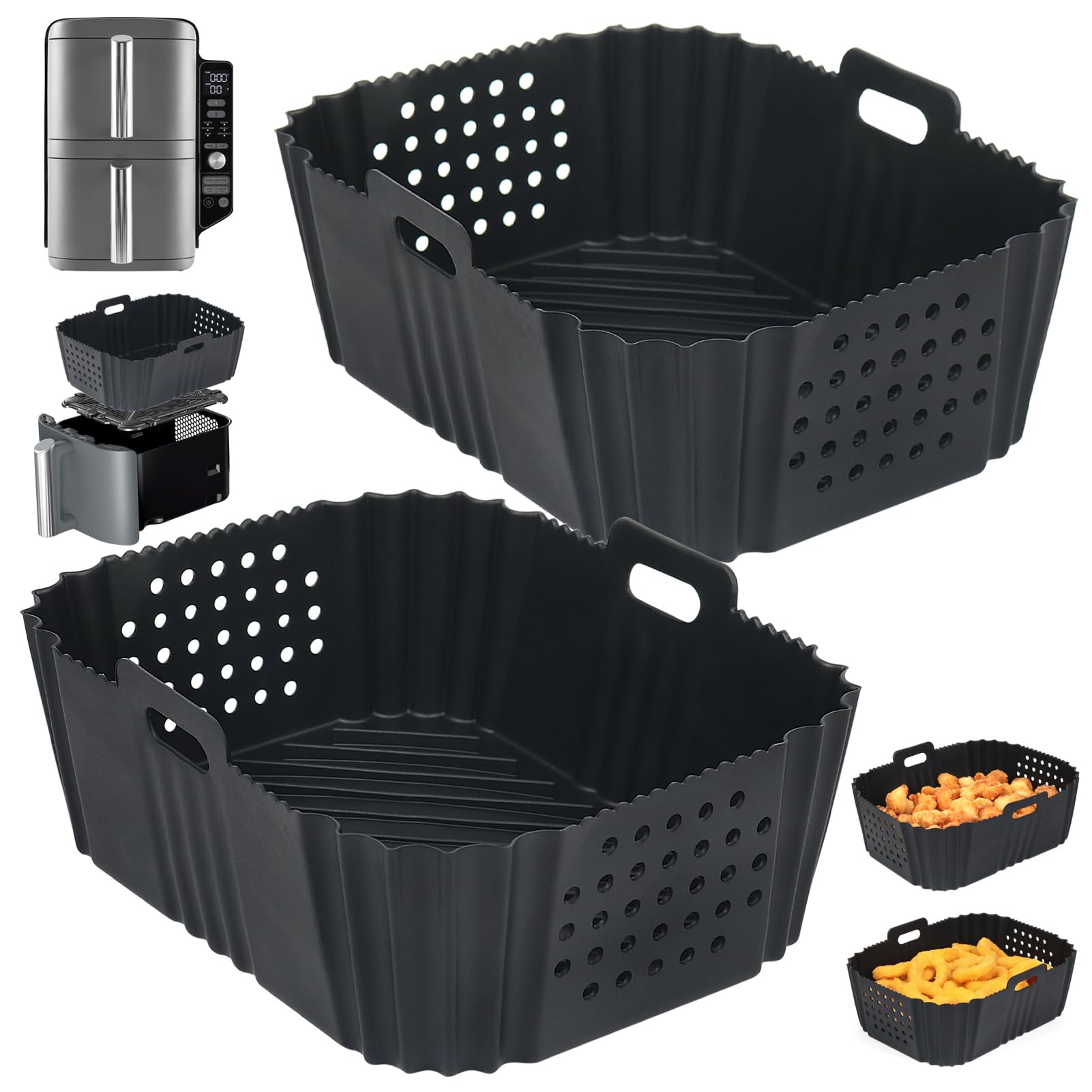 Amazon.com: BYKITCHEN Air Fryer Silicone Liners for Ninja SL401/DZ201 ...
