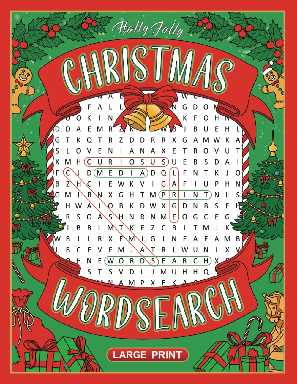 Amazon.com: Holly Jolly Christmas Word Search: A Large Print Puzzle ...
