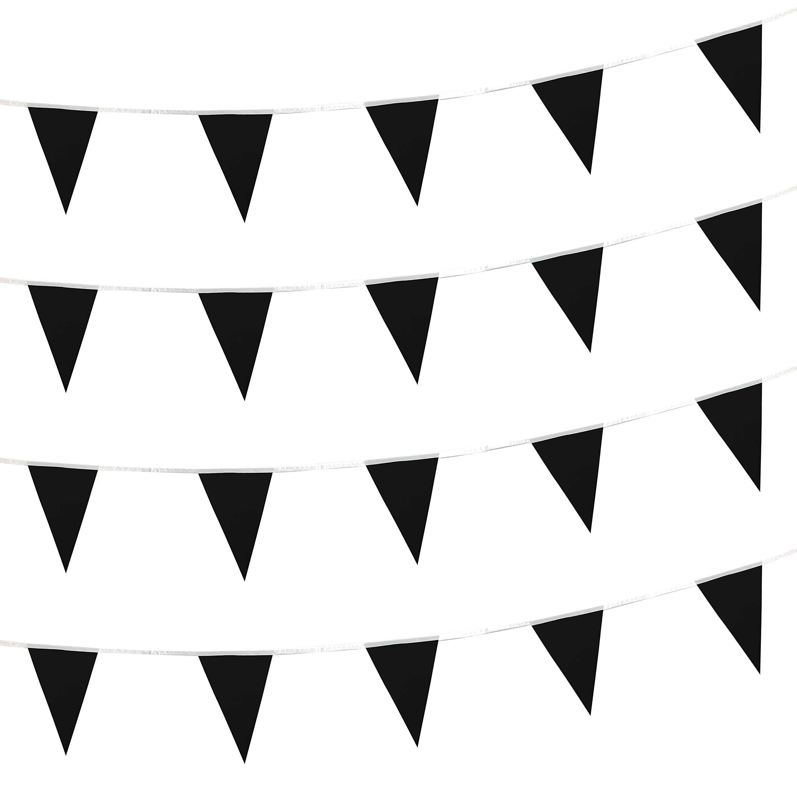 Amazon.com: AuTop 100 Feet Solid Black Pennant Banner Flags String ...