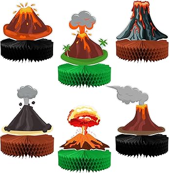Amazon.com: 6 Pieces Volcano Centerpieces Volcano Favor Dinosaur Party ...