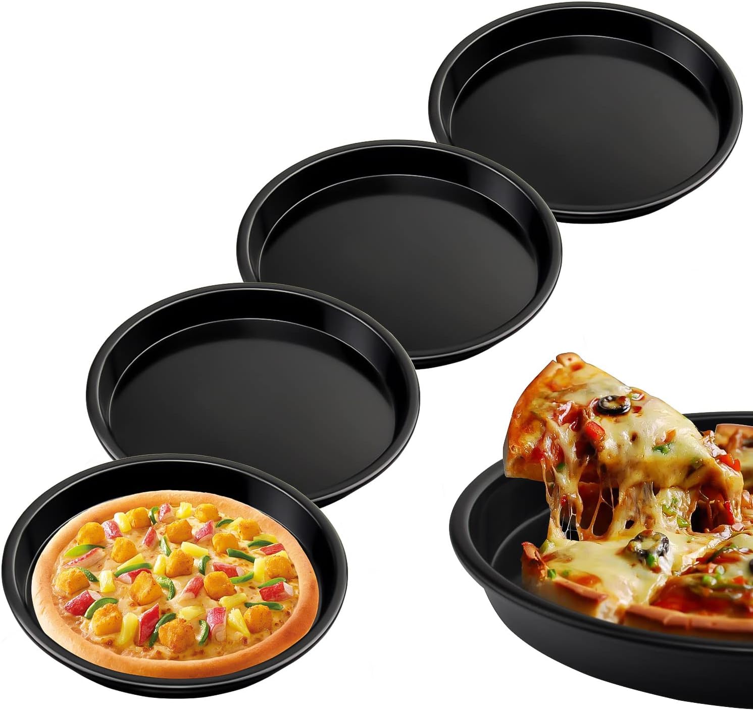 Fzyisw Pizzablech 4 Stück Pizzablech Rund Ø 18,1 cm ...