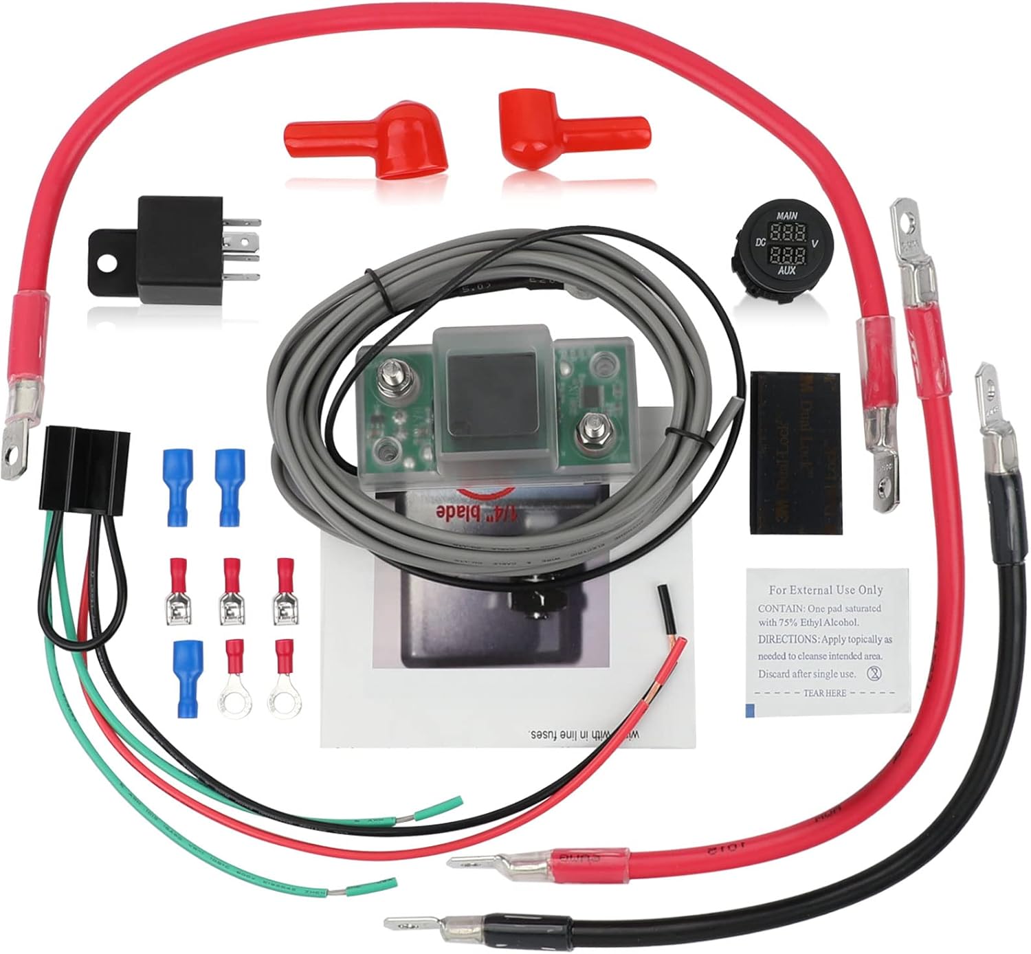 Amazon.com: UTV-SBI-CM Dual Battery Connect & Monitor Kit Isolator with ...