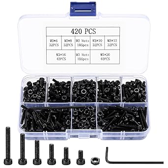 Amazon.com: M3 Metric Screws Assortment Kit, 420 Pcs Hex Socket Head ...
