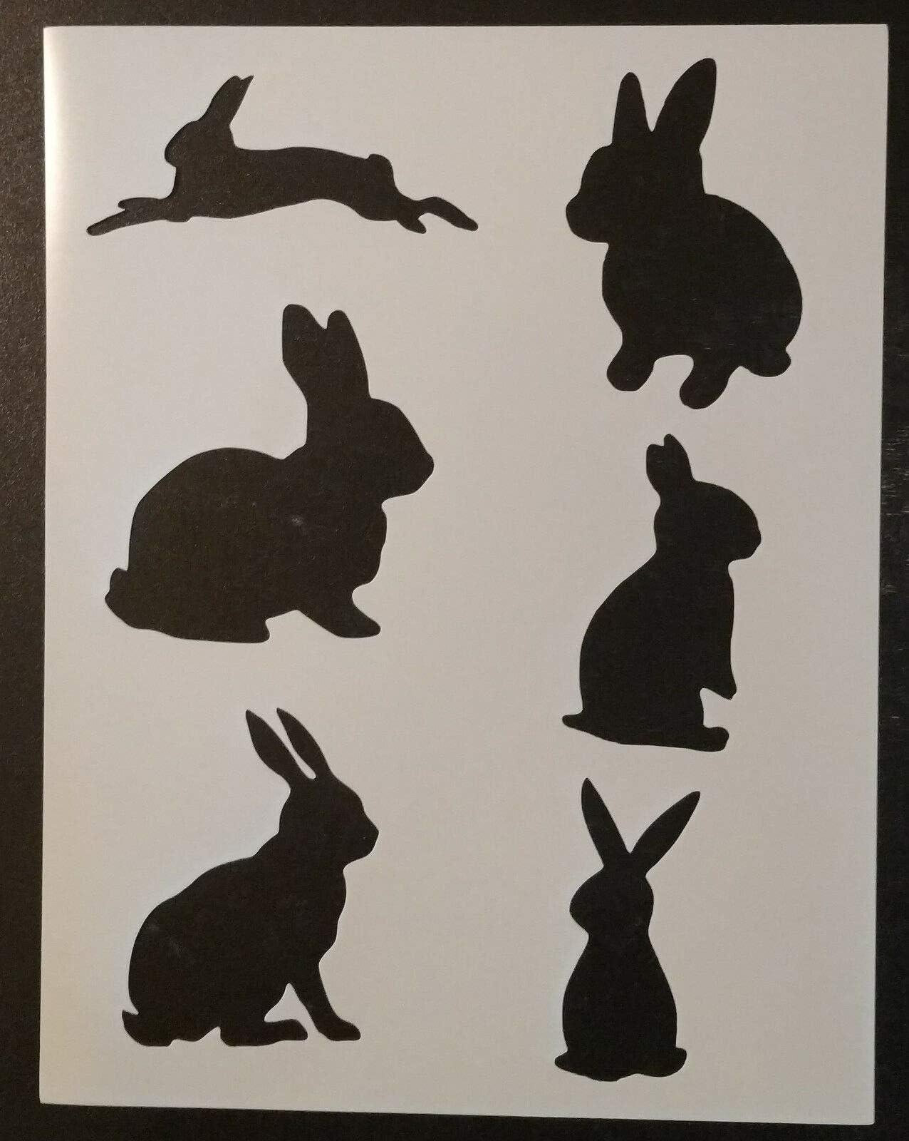 Amazon.com : Reusable Sturdy Stencil Bunny Rabbit Rabbits 8.5" x 11 ...