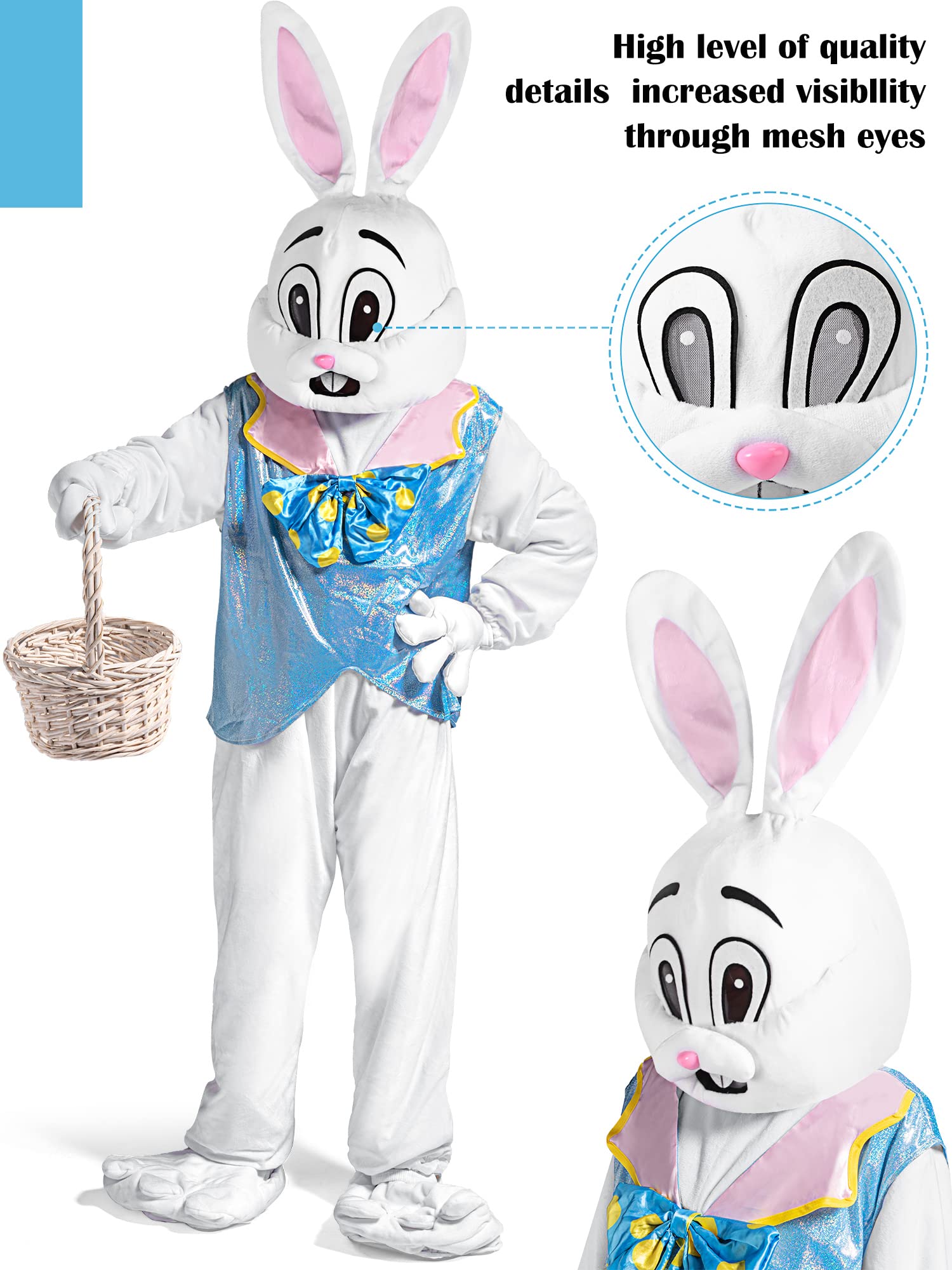 Syhood Easter Bunny Costume Adult Bunny Suit Outfit White Rabbit ...