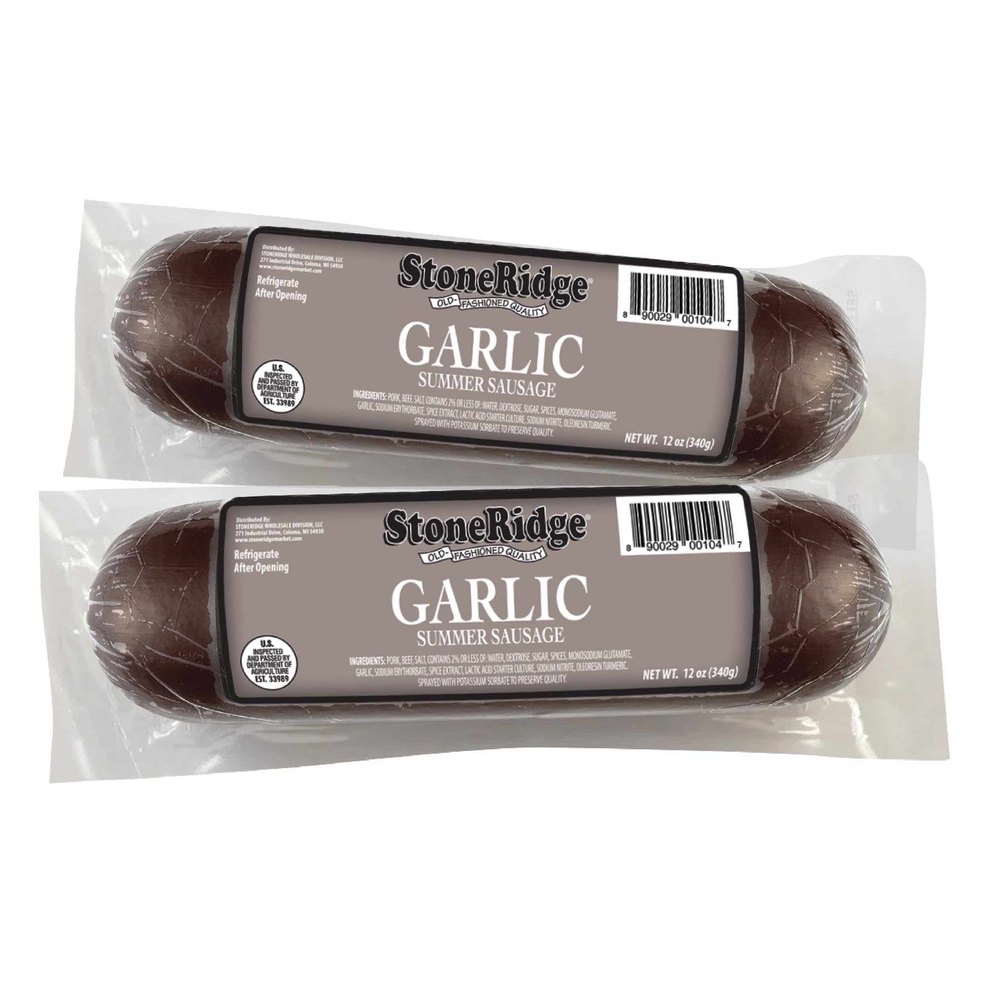 Amazon.com: StoneRidge Summer Sausage GARLIC - 12oz 2 Pack : Grocery ...