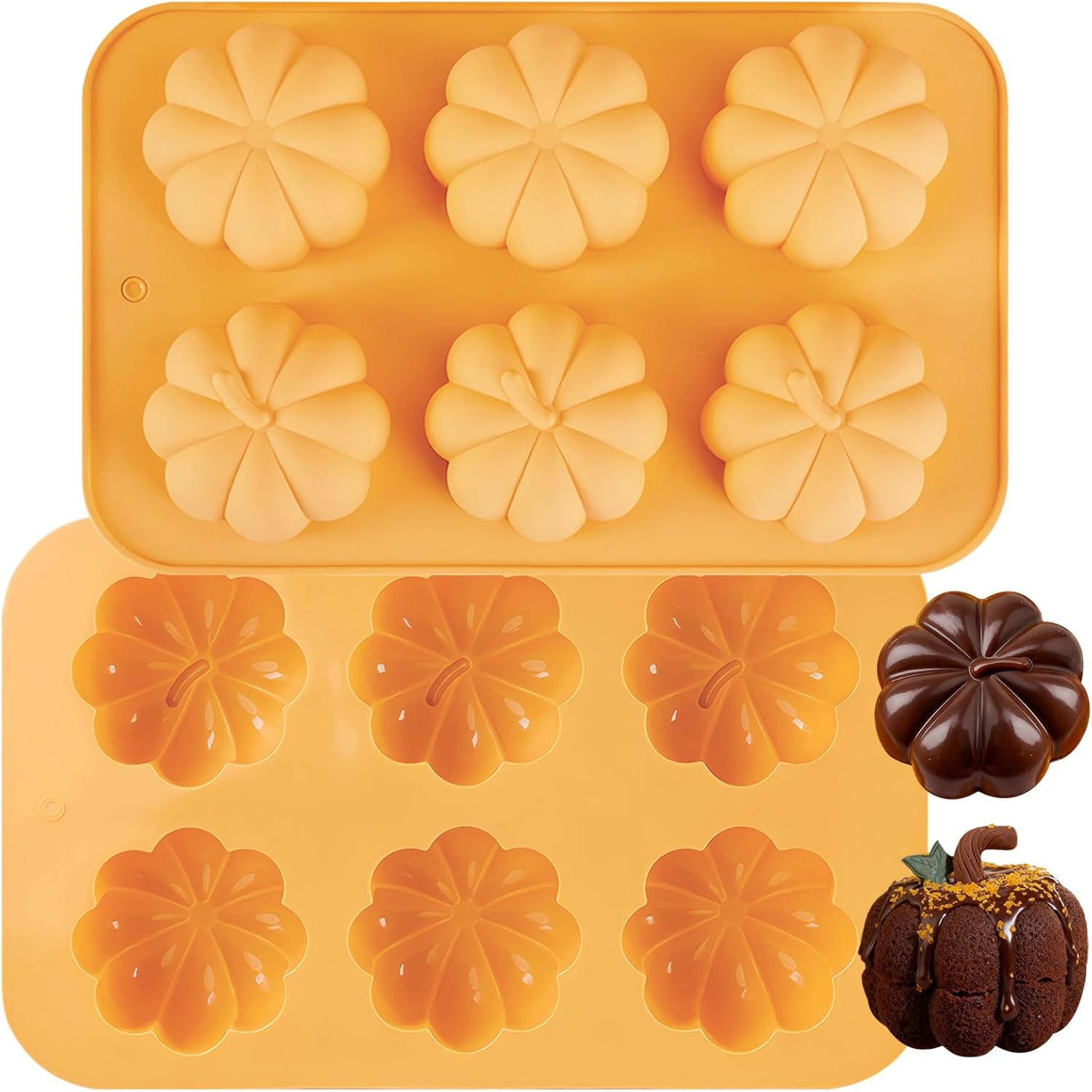 Amazon.com: Morofme 2 Pcs Pumpkin Chocolate Mold Pumpkin Silicone Mold ...