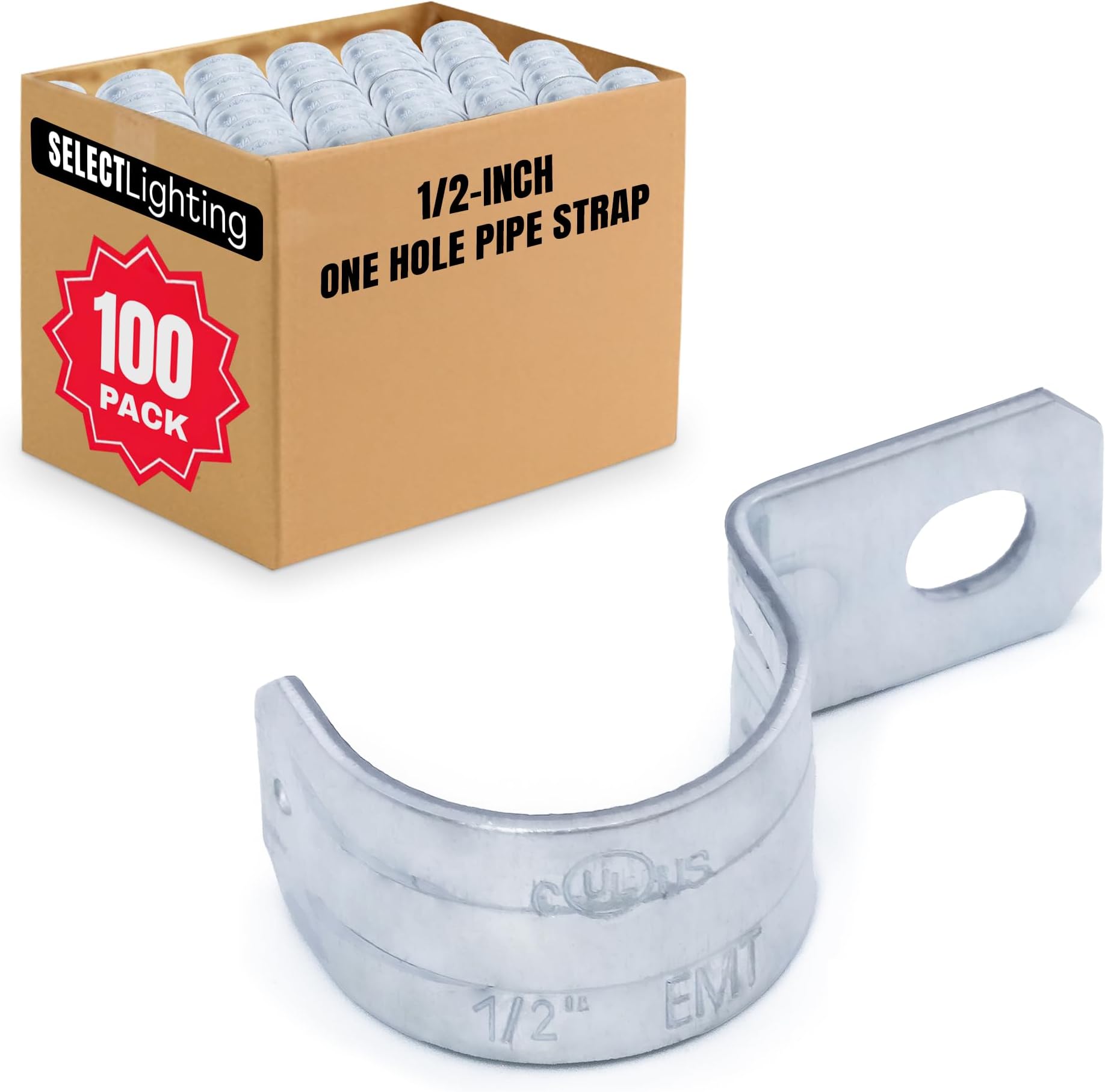 Minerallac 125 1-Hole Steel Ribbed Conduit Strap 12/3, 10/3, 10/2 ...