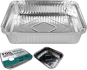 Kitchen Delights Aluminium Foil Baking Tray with Lid, 22 cm x 15 cm x 4 ...