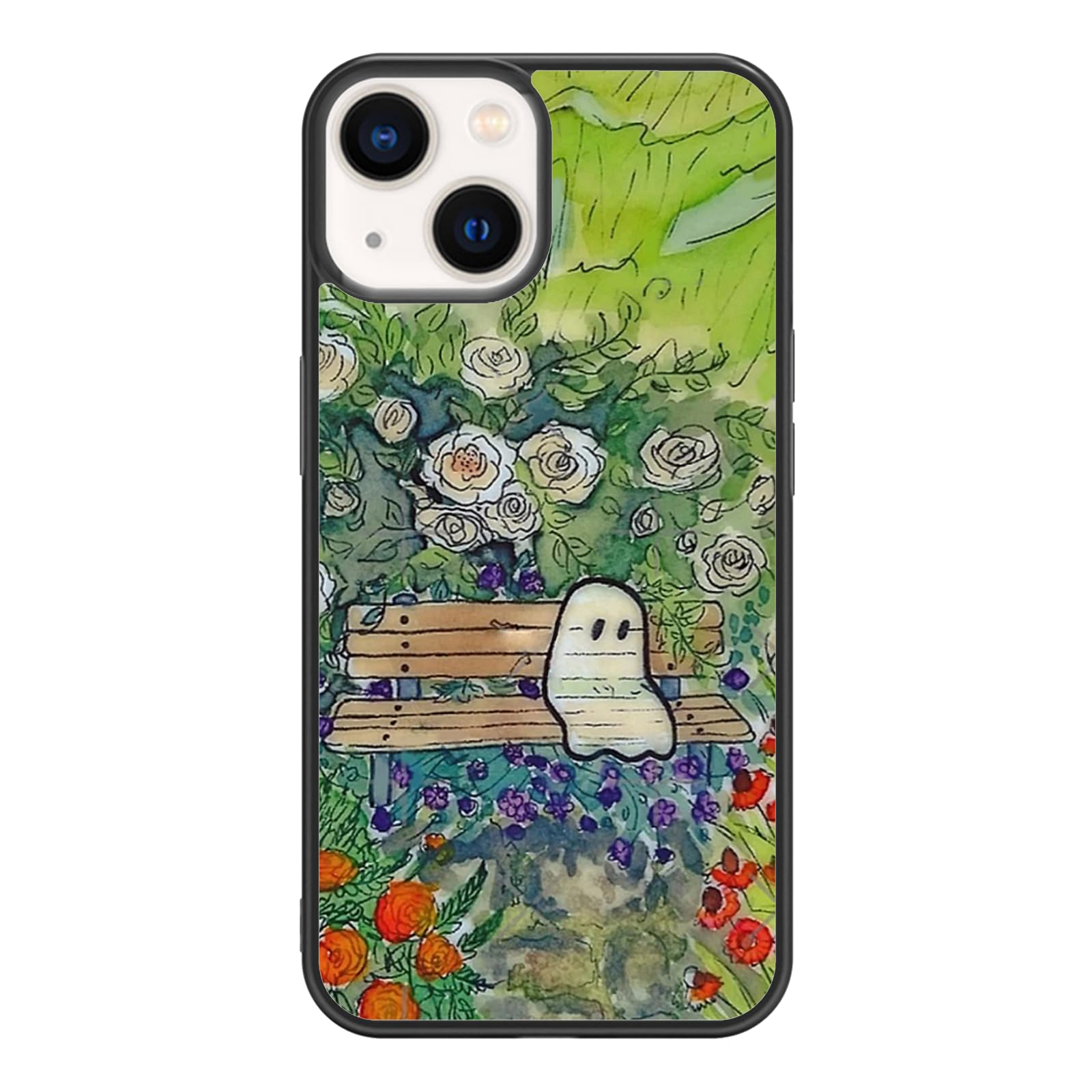 Amazon.com: LohxA Cute Ghost Flower Phone Case, Spooky Sad Ghost ...