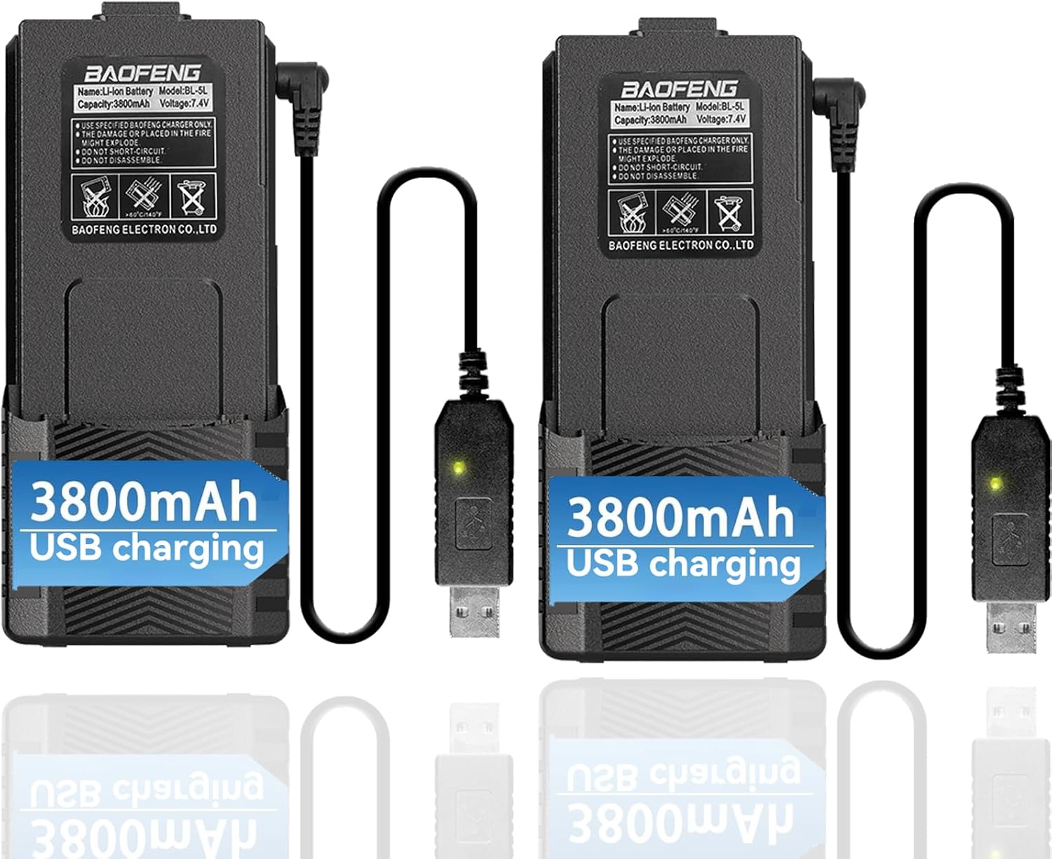 Amazon.com: BAOFENG UV-5R Battery BL-5L 3800mAh Li-ion Battery Pack ...