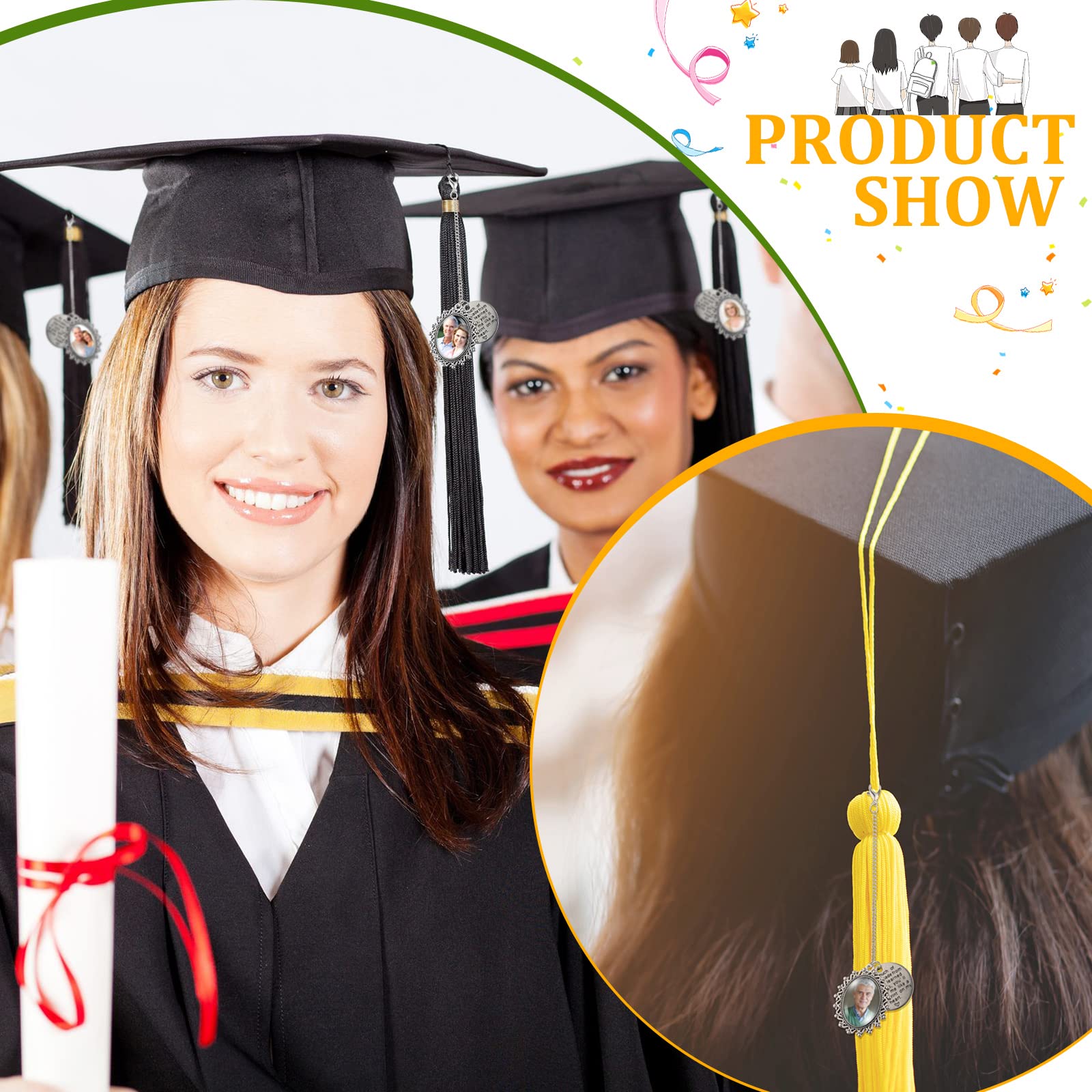 Snapklik.com : 4 Pieces Graduation Cap Photo Charm 2026 Personalized ...
