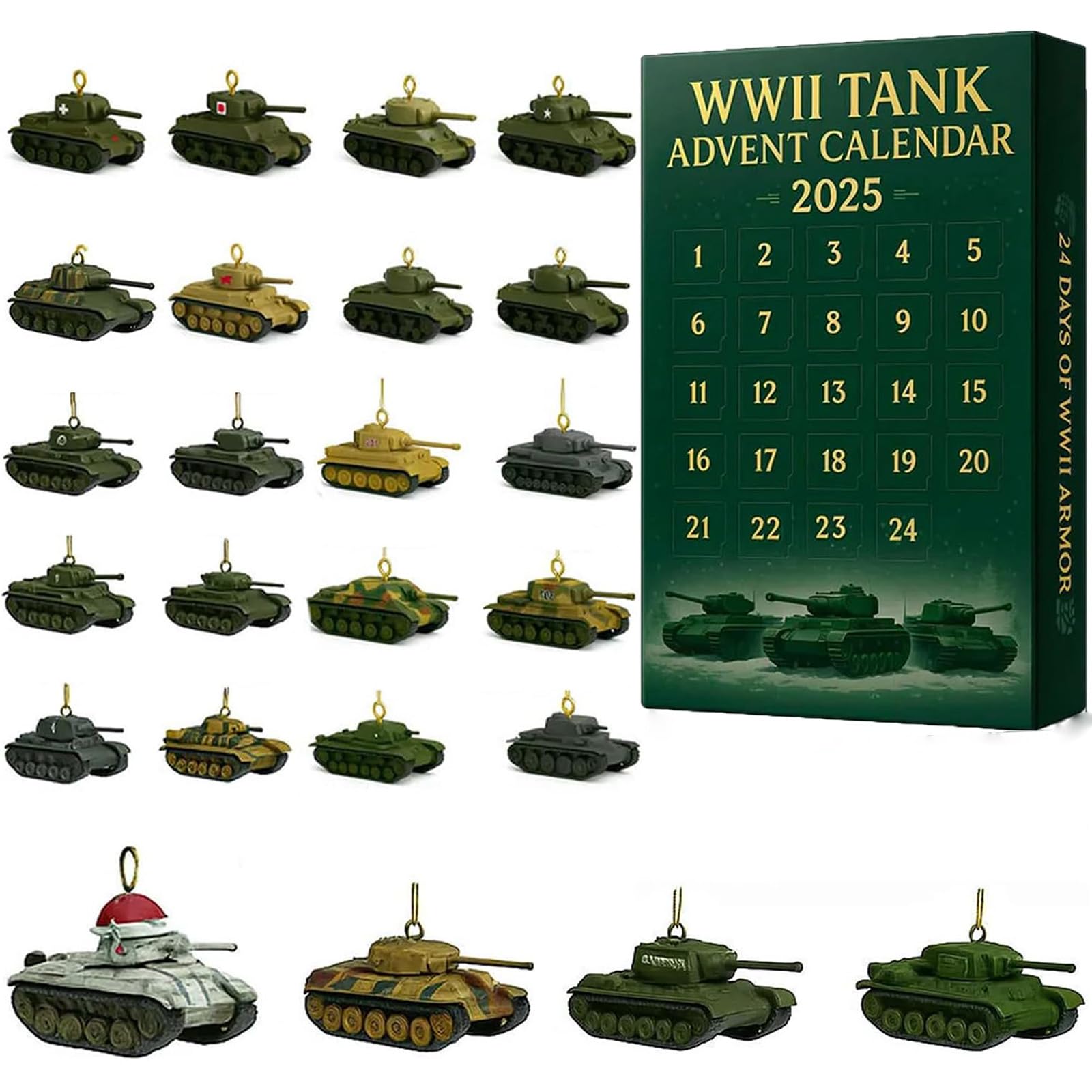 Airplane Advent Calendar WWII Tank Advent Calendar 2025 – 2D Acrylic 24 ...